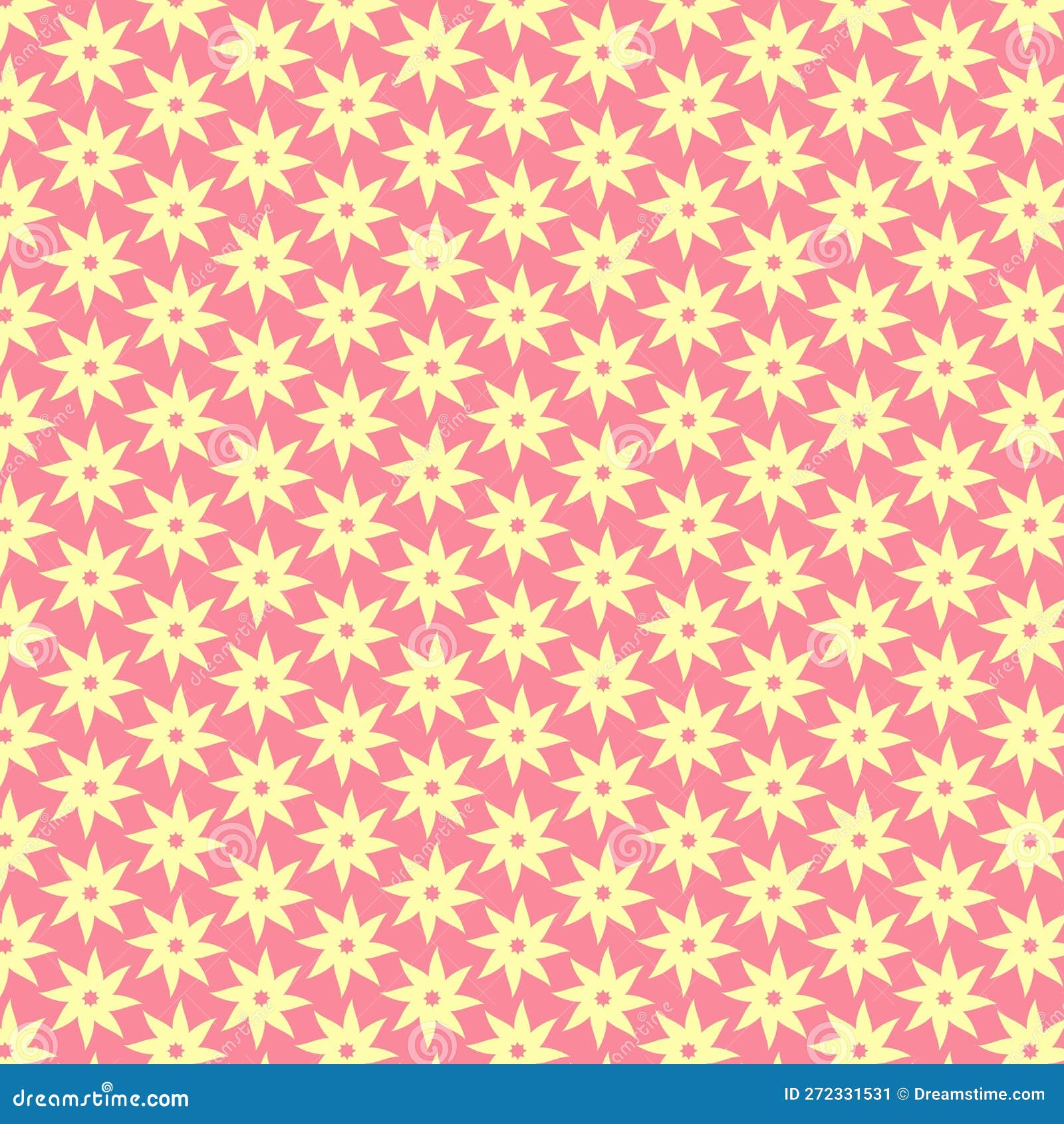 Pink Floral Pattern Wallpaper Print Stock Illustration - Illustration ...