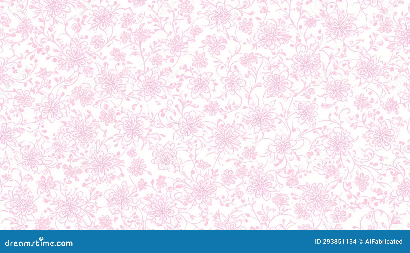A Pink Floral Pattern on a White Background Stock Illustration ...