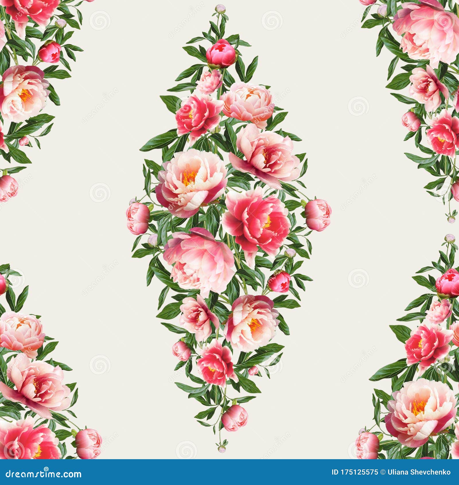 Pink Floral Pattern on a White Background Stock Illustration ...
