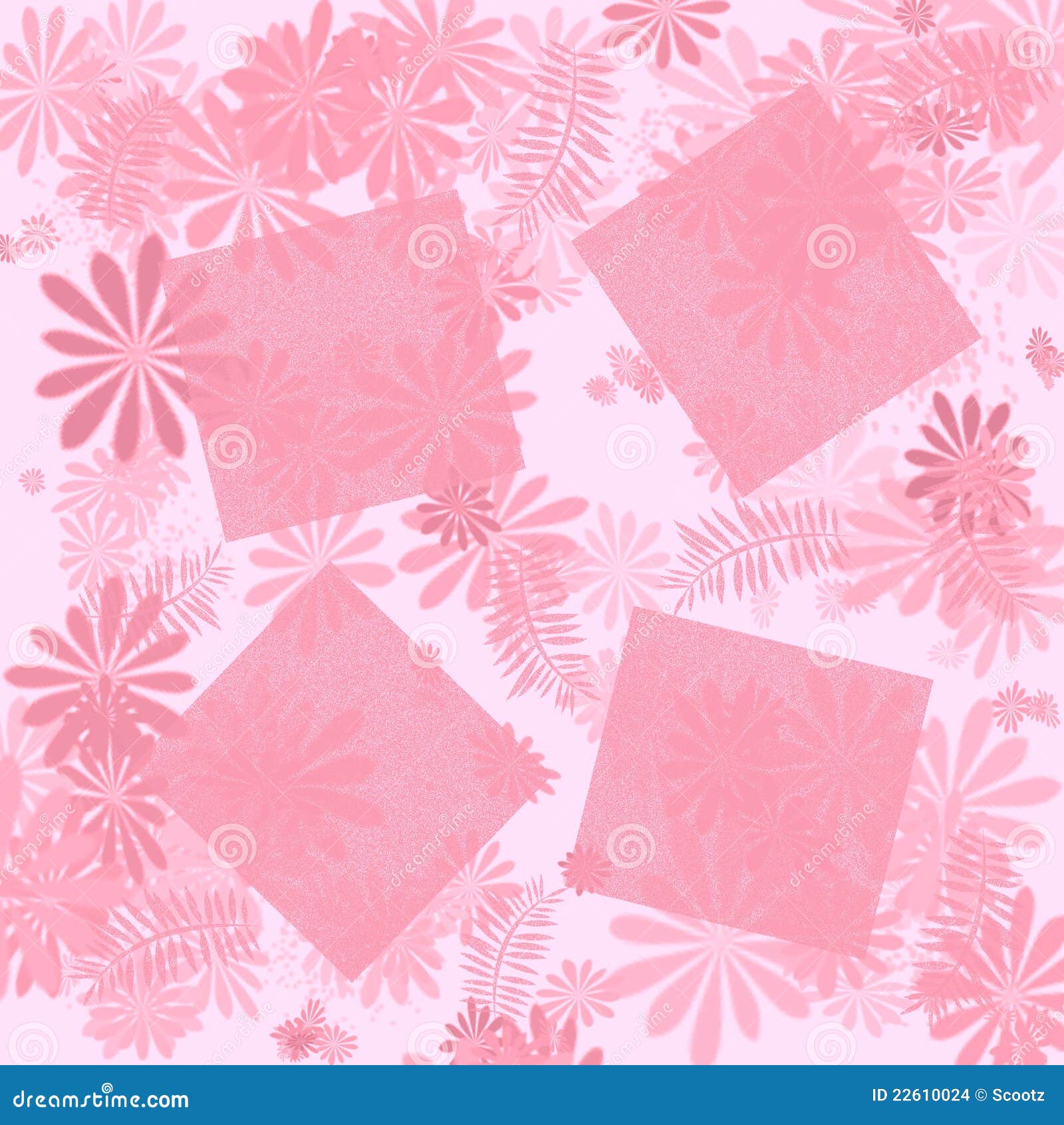 Pink floral scrapbook page stock illustration. Illustration of palm ...