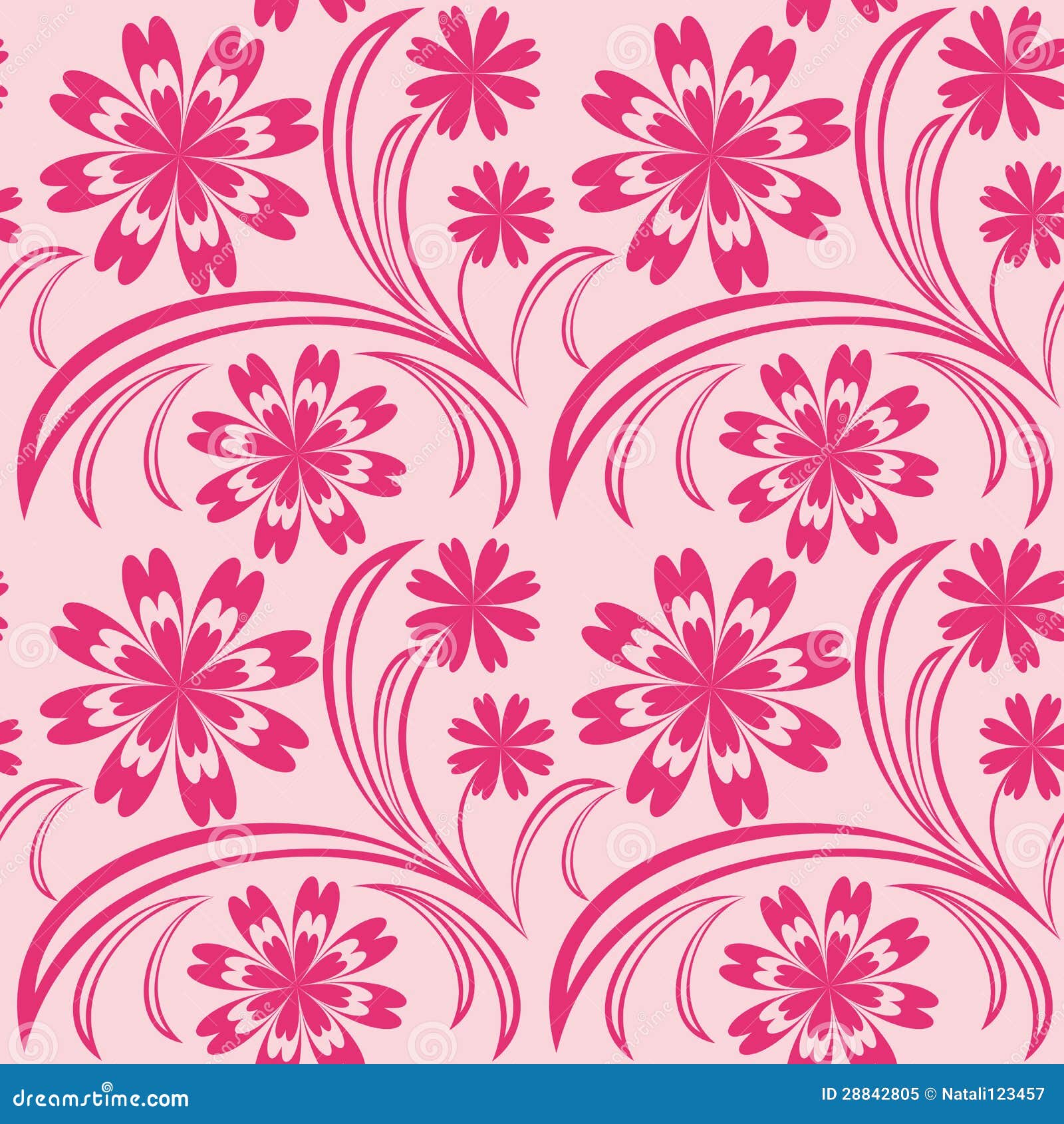 Pink Floral Seamless Wallpaper. Stock Vector - Illustration of flower ...