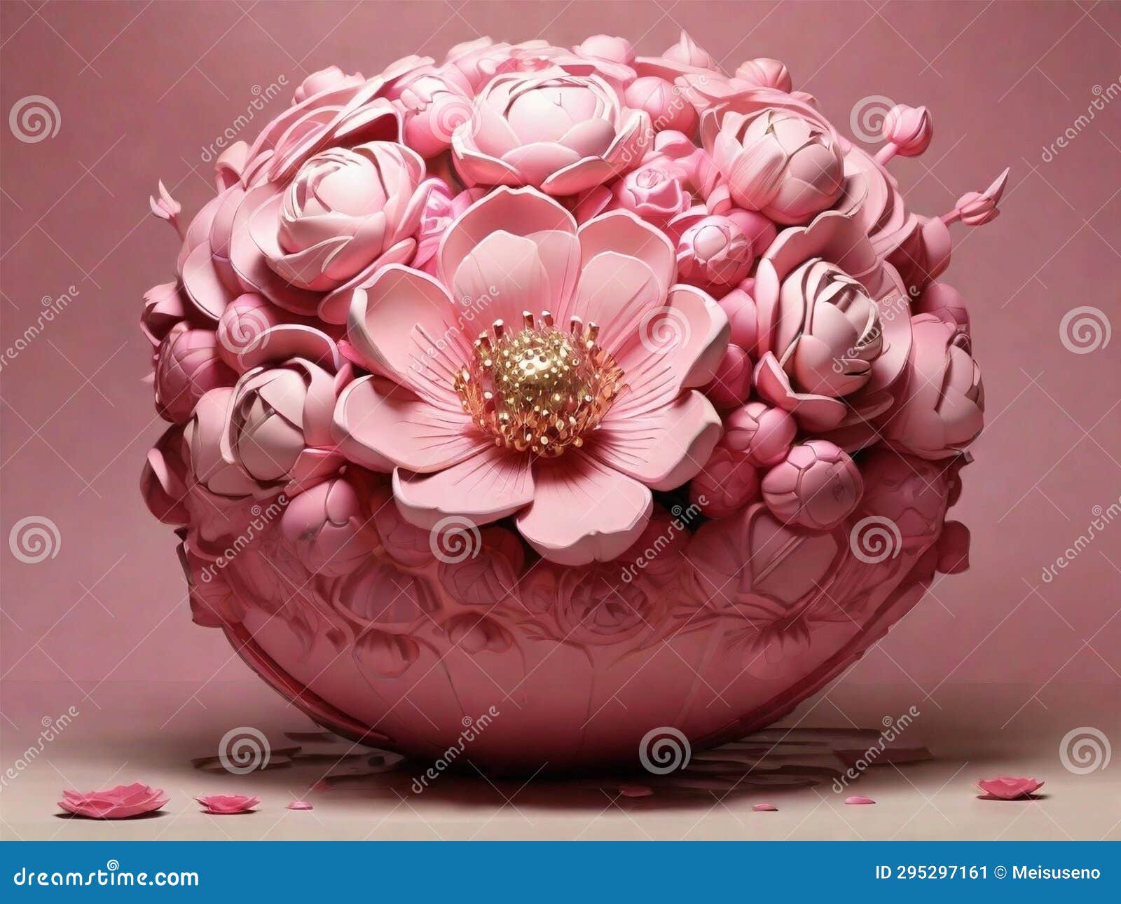 Pink Flower Bomb Illustration Stock Illustration - Illustration of ...