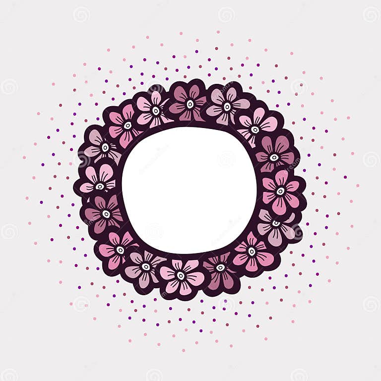 Pink flower cute frame stock vector. Illustration of element - 70940889