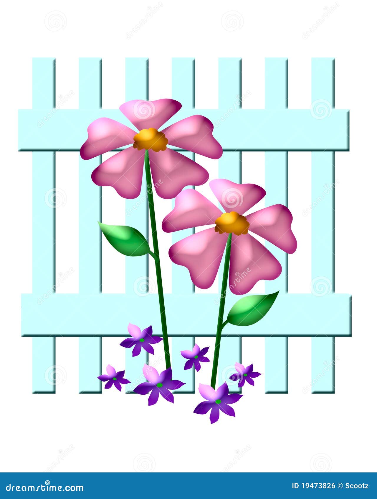 Pink flower garden stock illustration. Illustration of ornate - 19473826