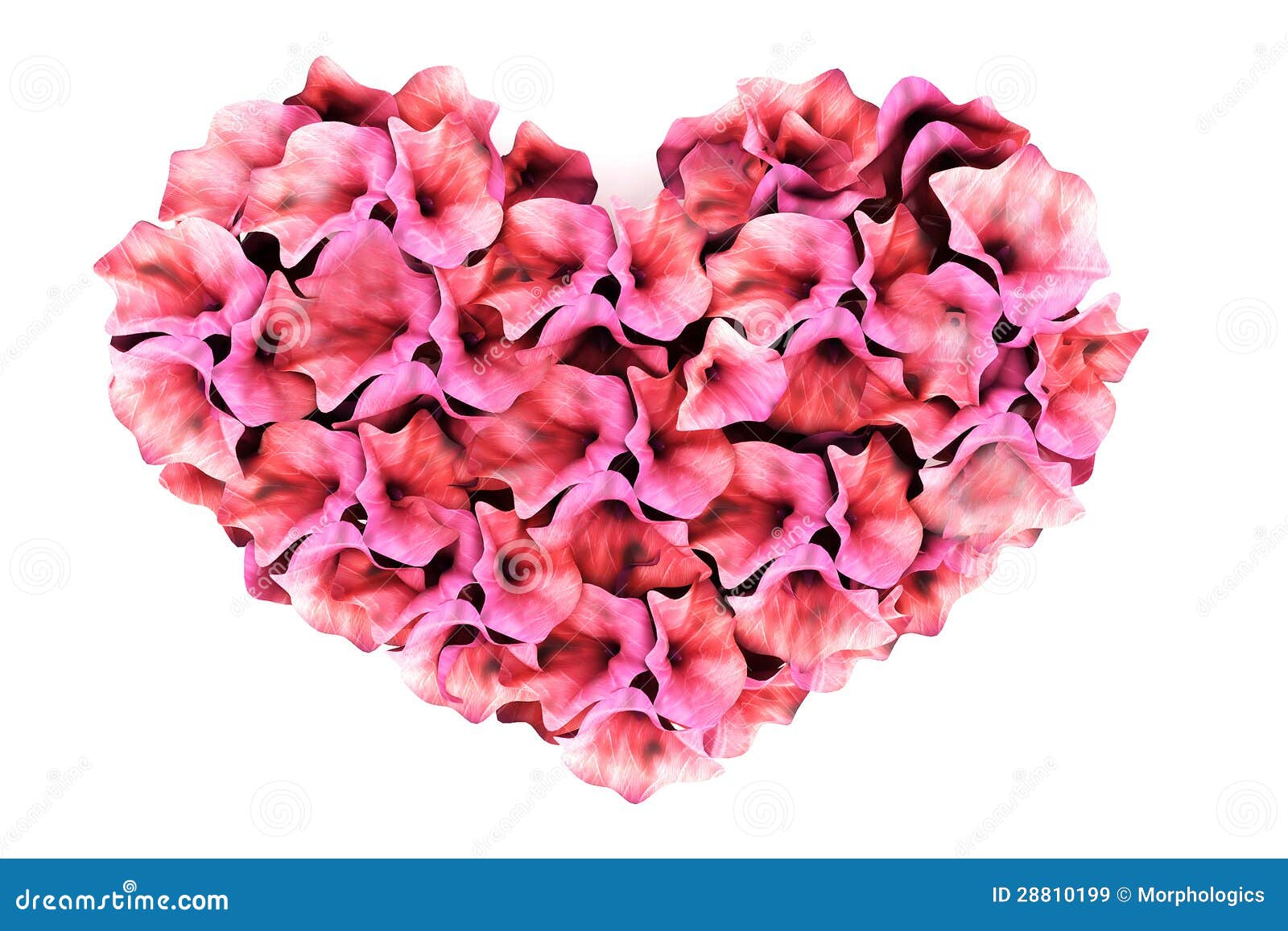 Pink flower heart stock illustration. Illustration of magenta - 28810199