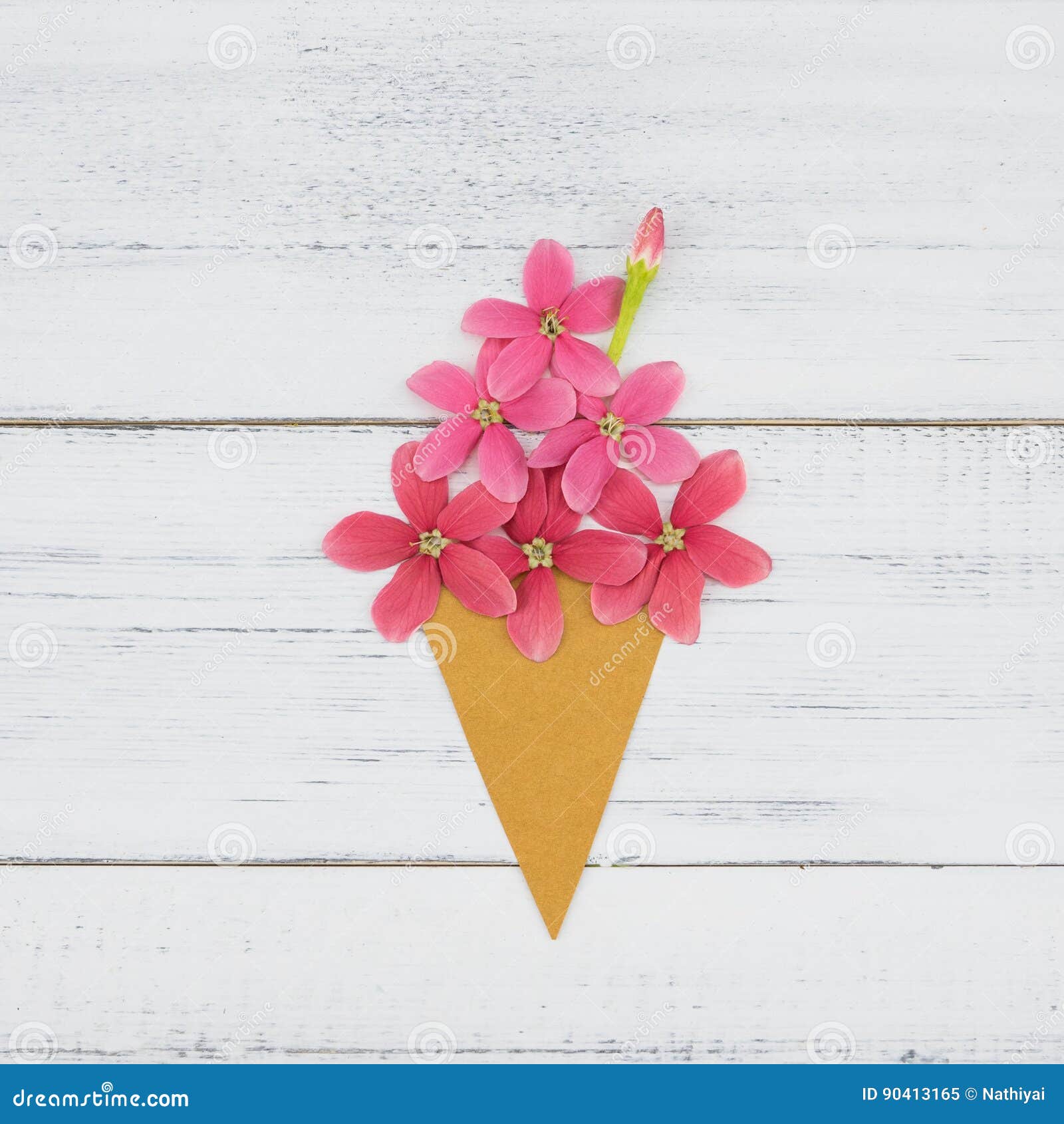 Pink flower ice cream stock image. Image of quisqualis - 90413165
