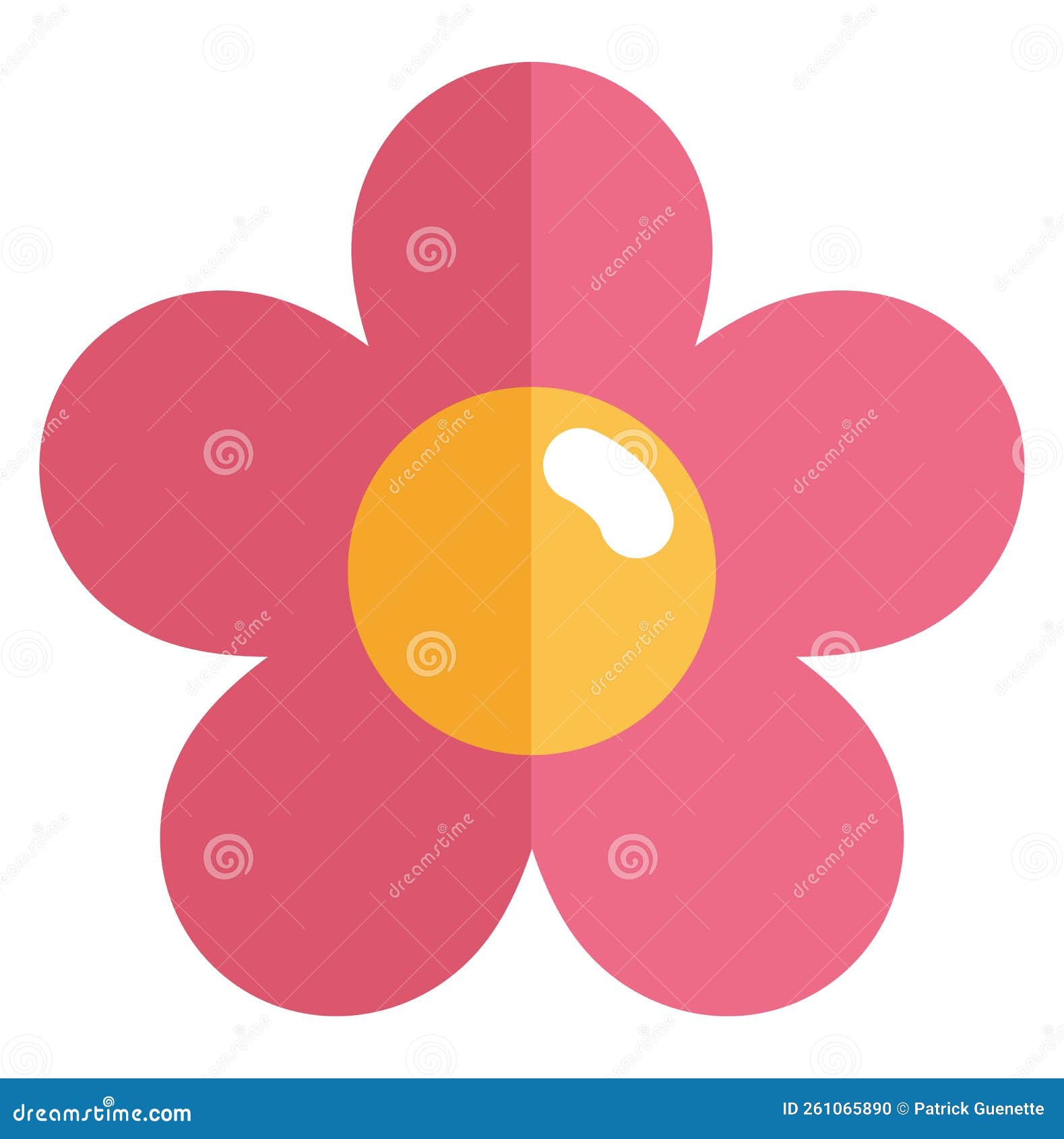 Pink flower, icon stock vector. Illustration of bloom - 261065890