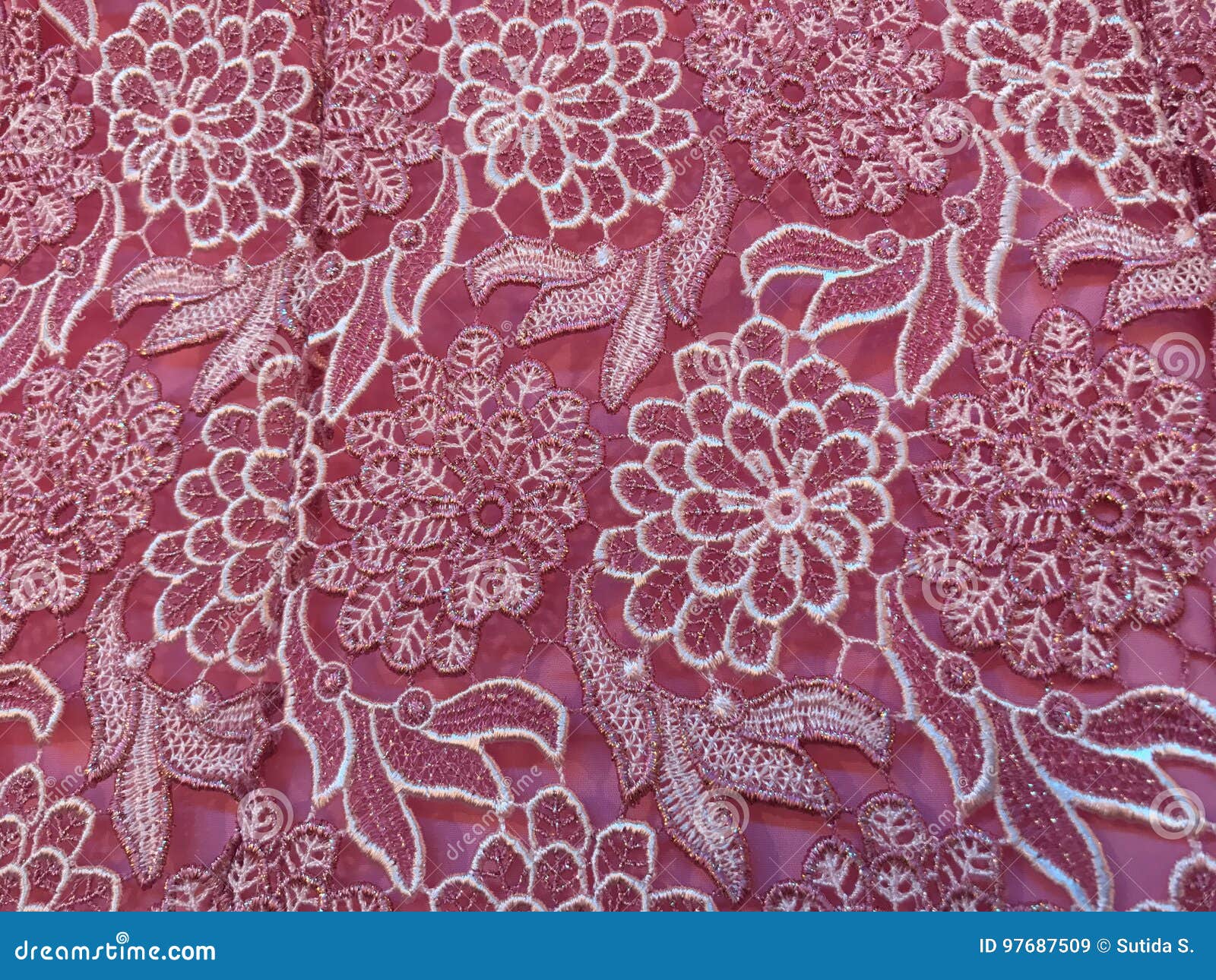 Pink Flower Pattern Lace Cloth Stock Image - Image of colorful, cloth ...