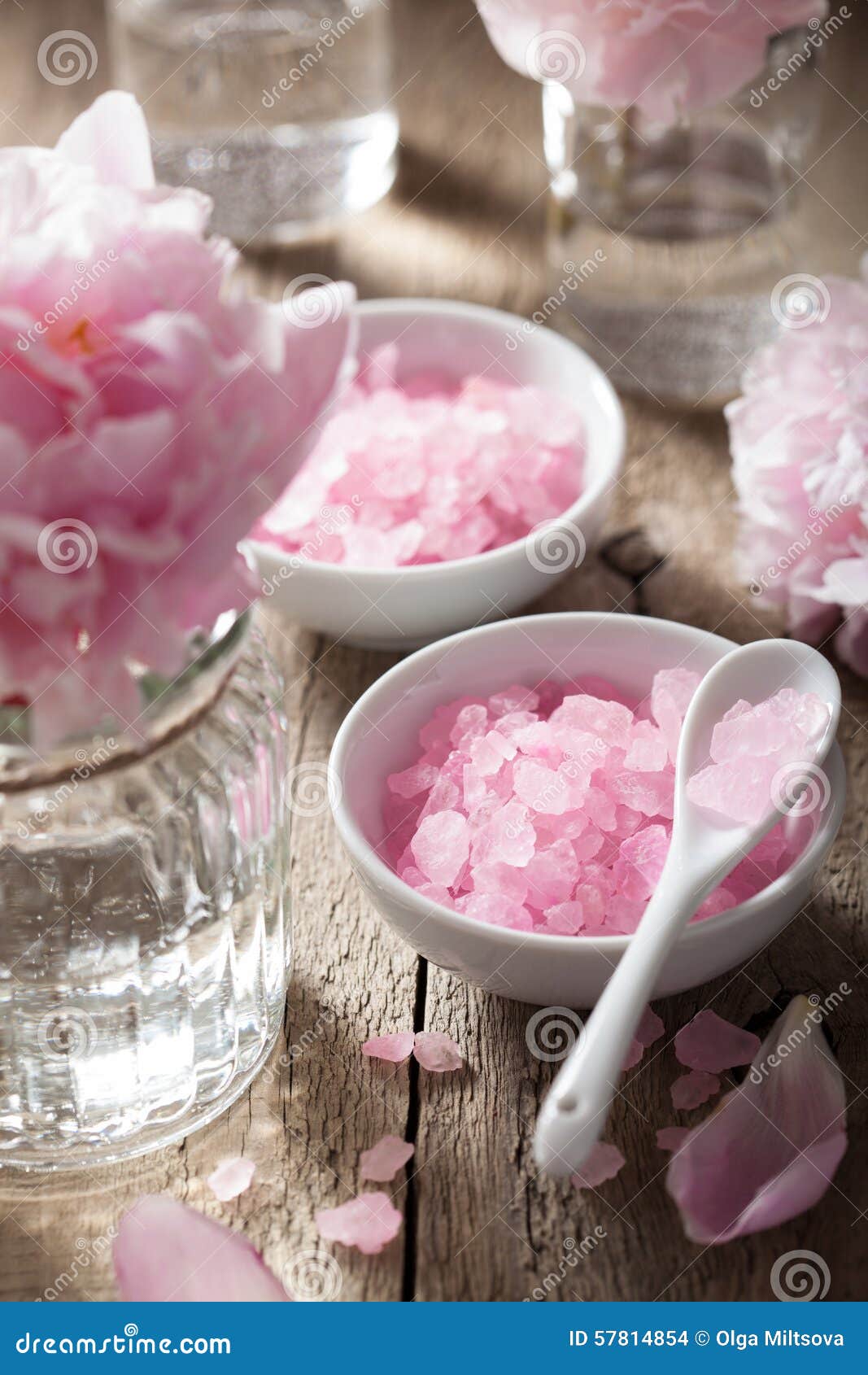 Pink Flower Salt Peony for Spa and Aromatherapy Stock Photo - Image of ...