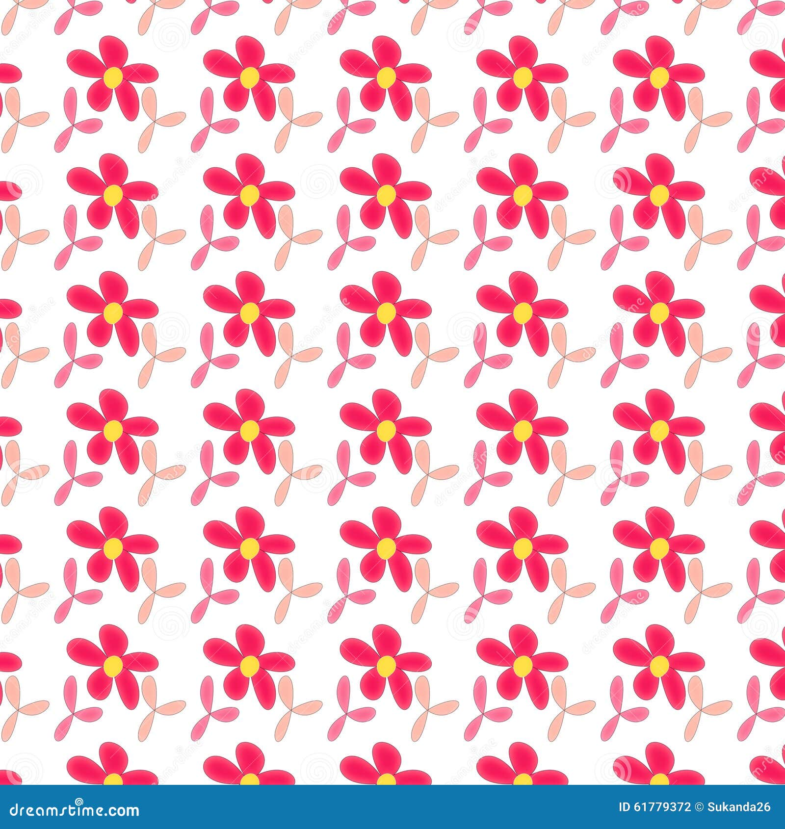 Pink Flower Seamless Pattern Background Stock Illustration ...