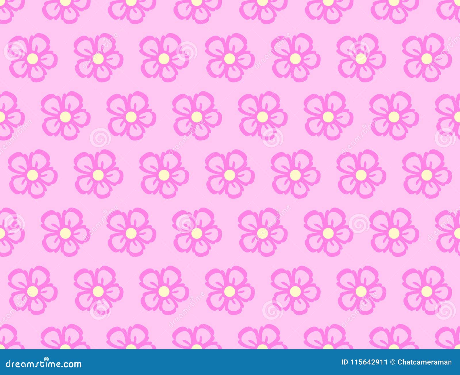 Pink Flower Seamless Pattern Stock Vector - Illustration of seamless ...