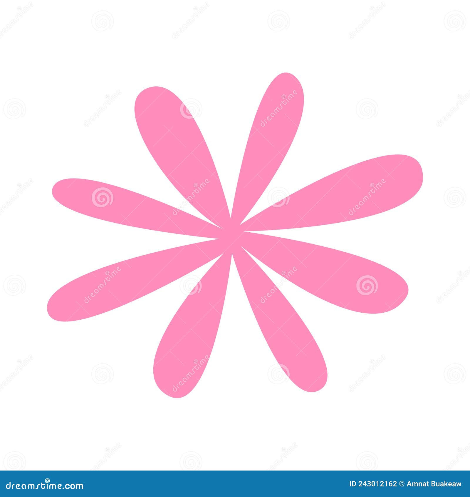 Pink Flower Simple Shape, Flower Pink Graphic Stock Vector ...