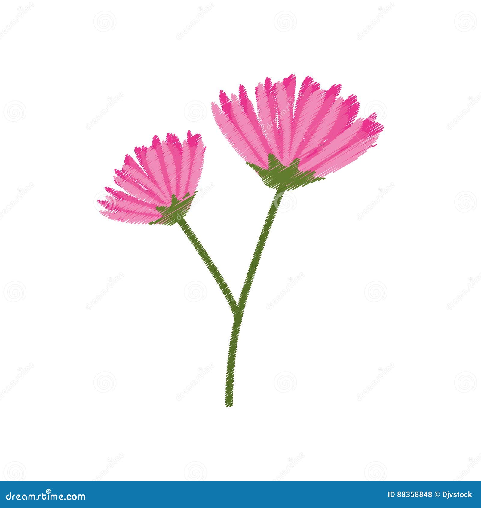 Pink flower spring sketch stock illustration. Illustration of design ...