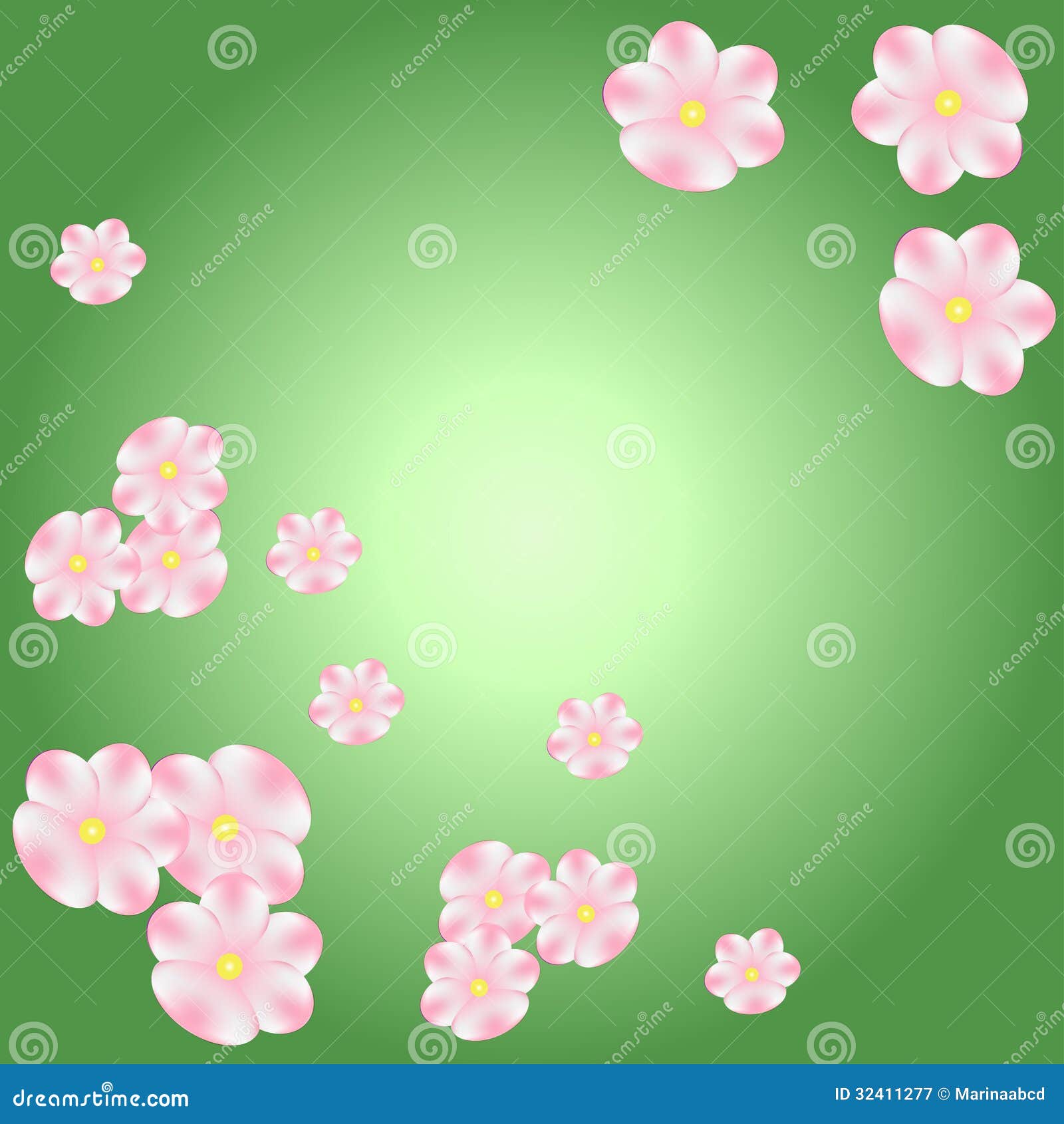 Pink Flowers Card Background Stock Vector - Illustration of blossom ...