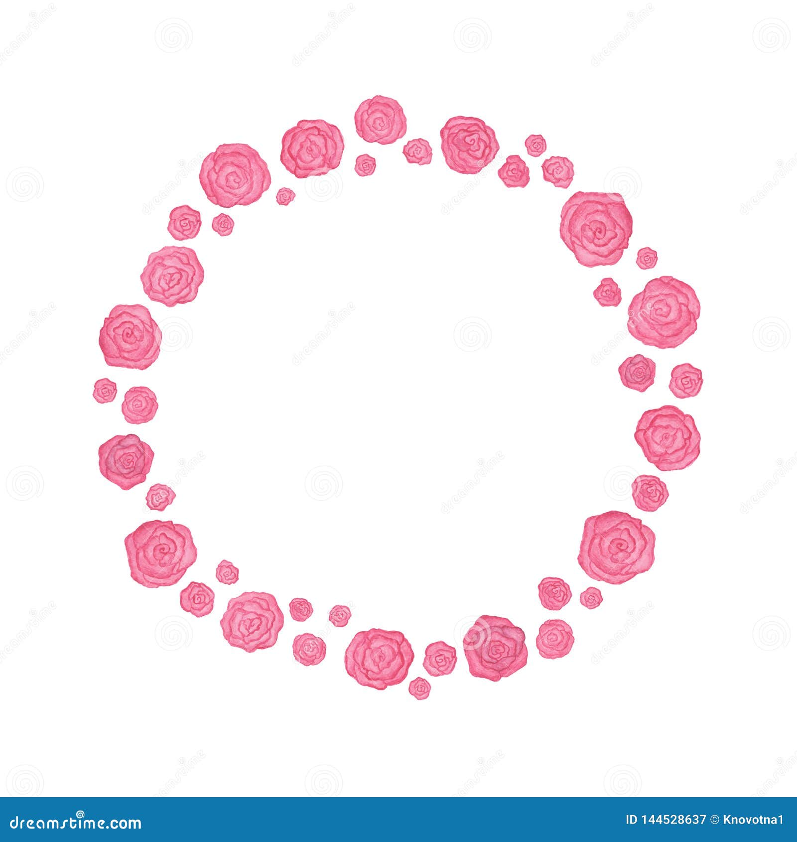 Pink flowers circle frame stock vector. Illustration of circle - 144528637