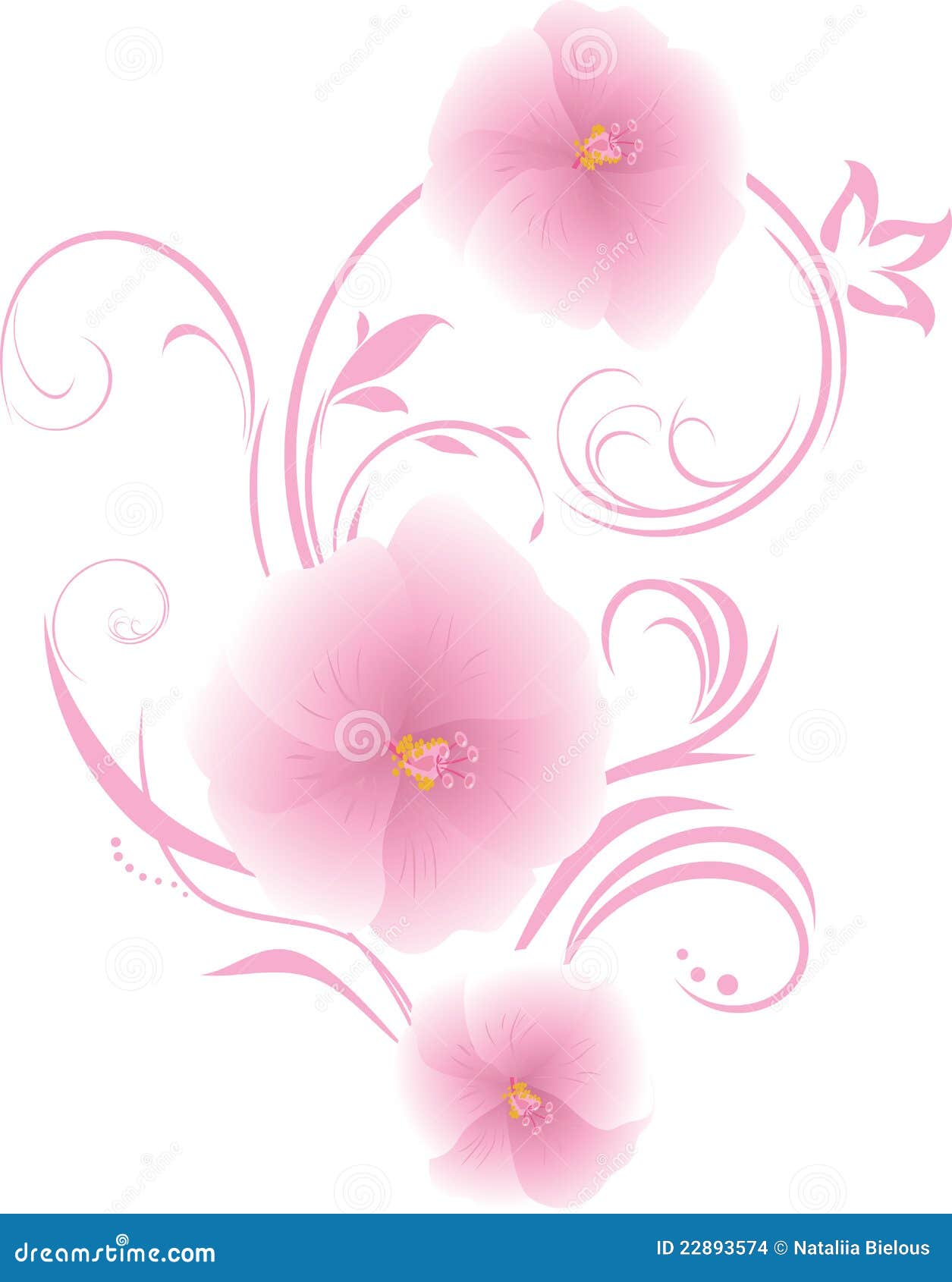 Pink Flowers. Decorative Element for Design Stock Vector - Illustration ...