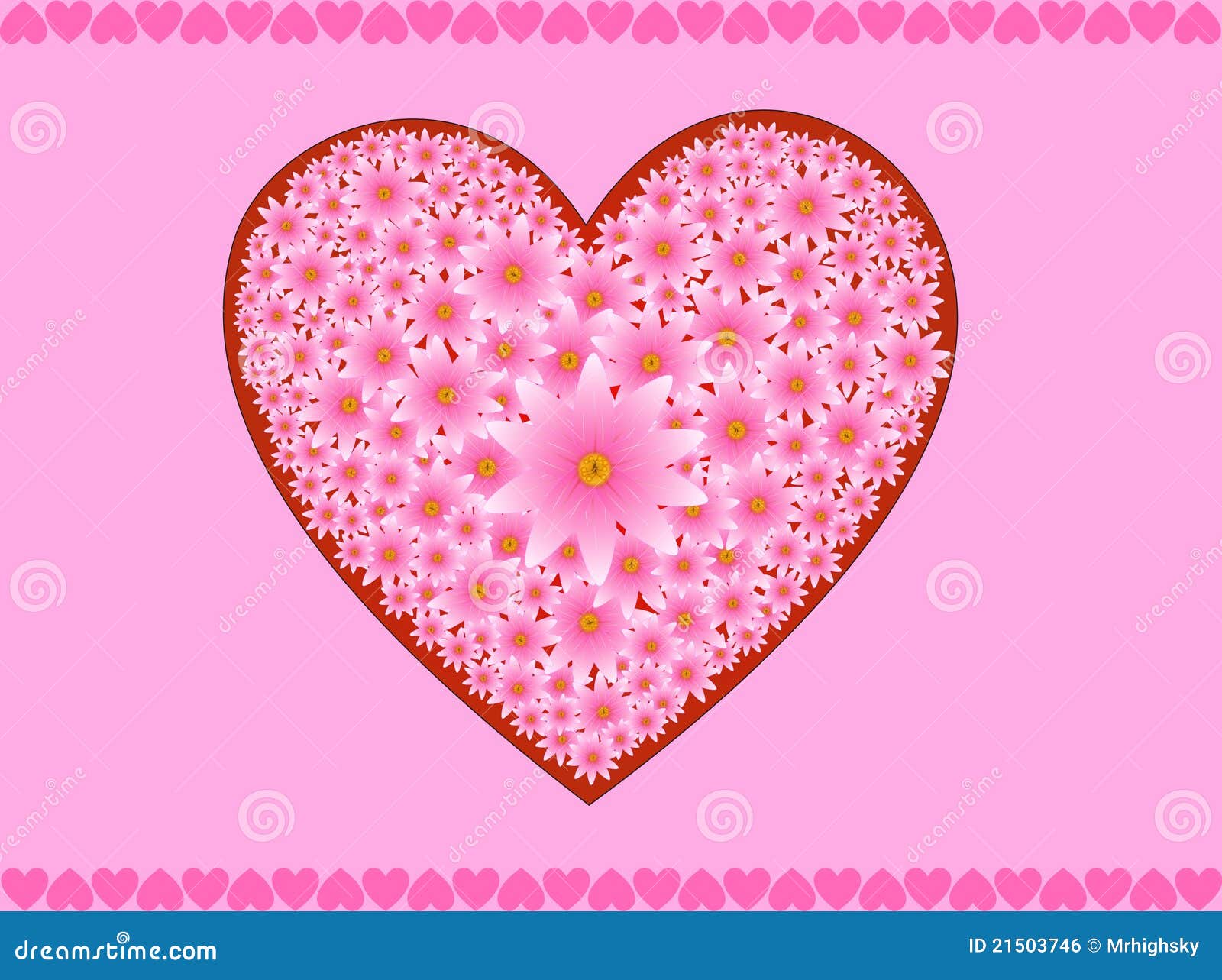 Pink flowers heart stock photo. Image of pink, valentine - 21503746