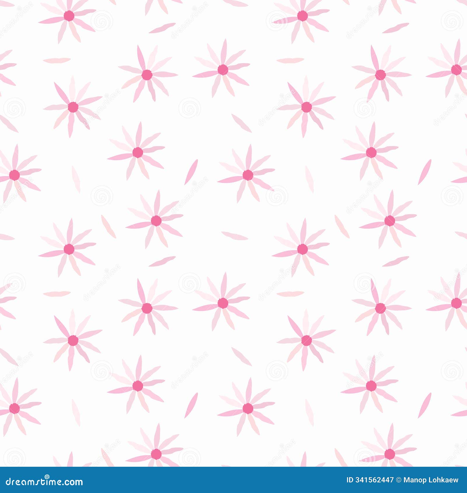 Pink Flowers Pattern Seamless Background Vector Illustration Stock ...