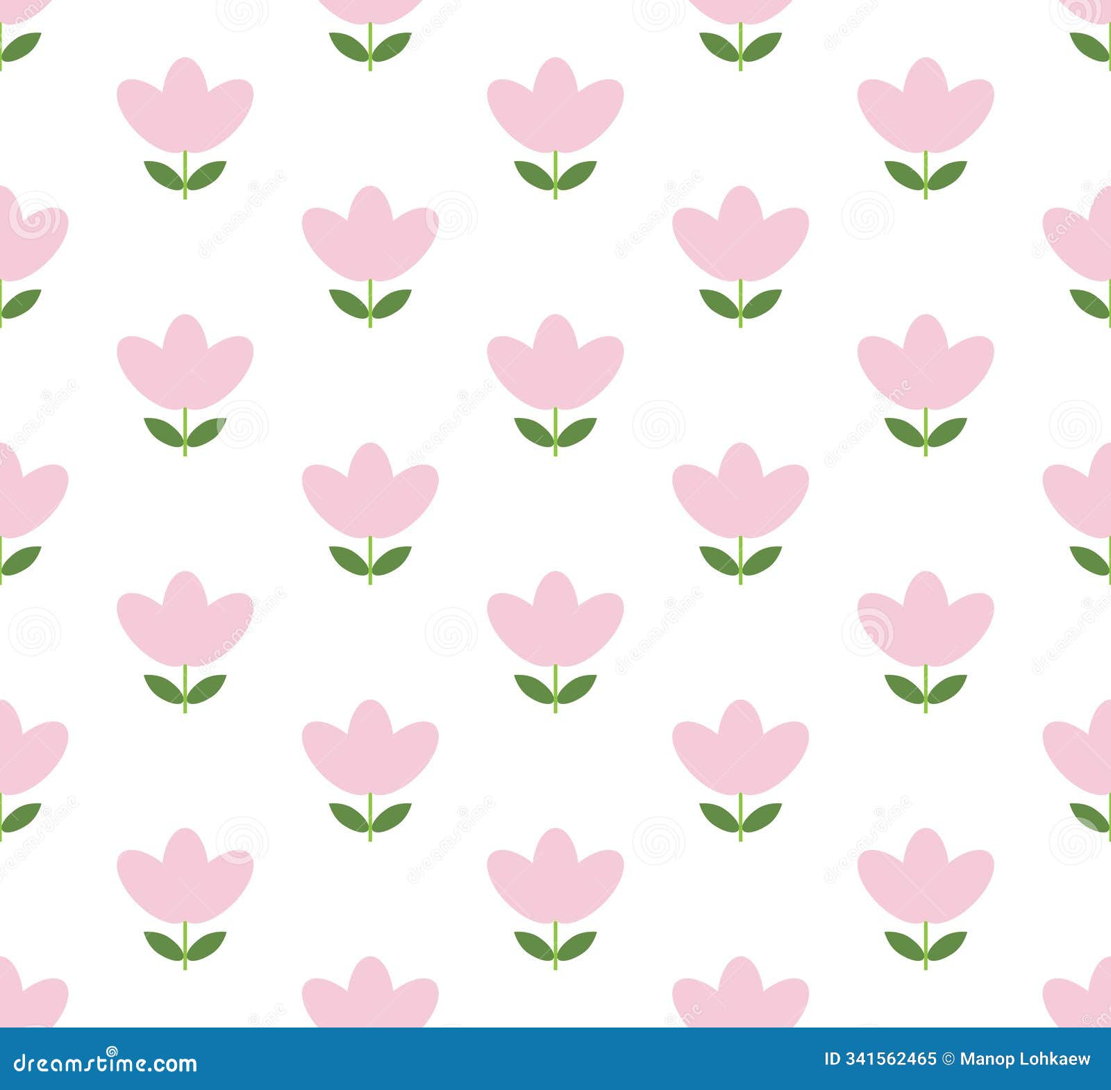 Pink Flowers Pattern Seamless Background Vector Illustration Stock ...