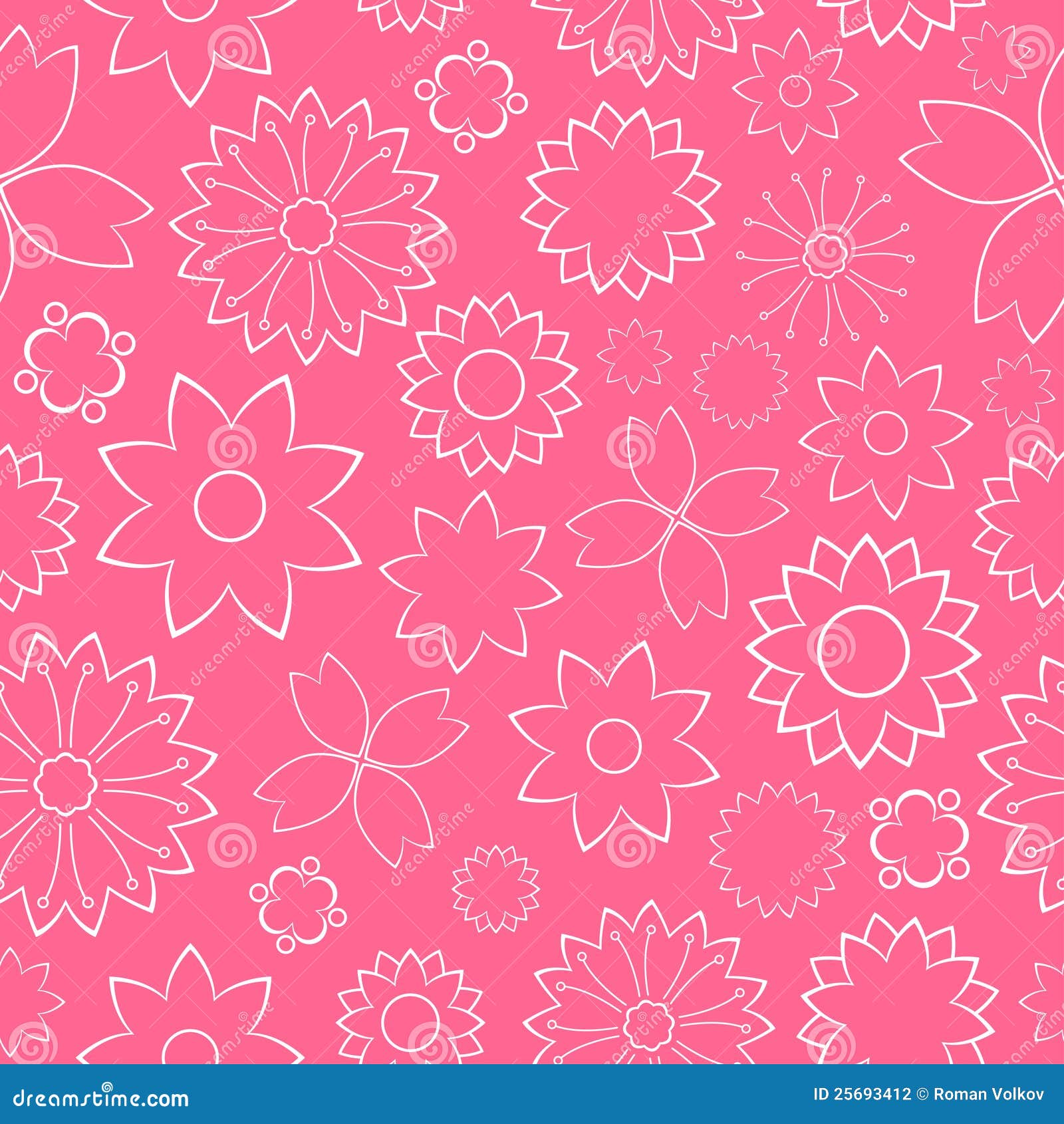Pink Flowers Seamless Pattern Stock Vector - Illustration of nature ...