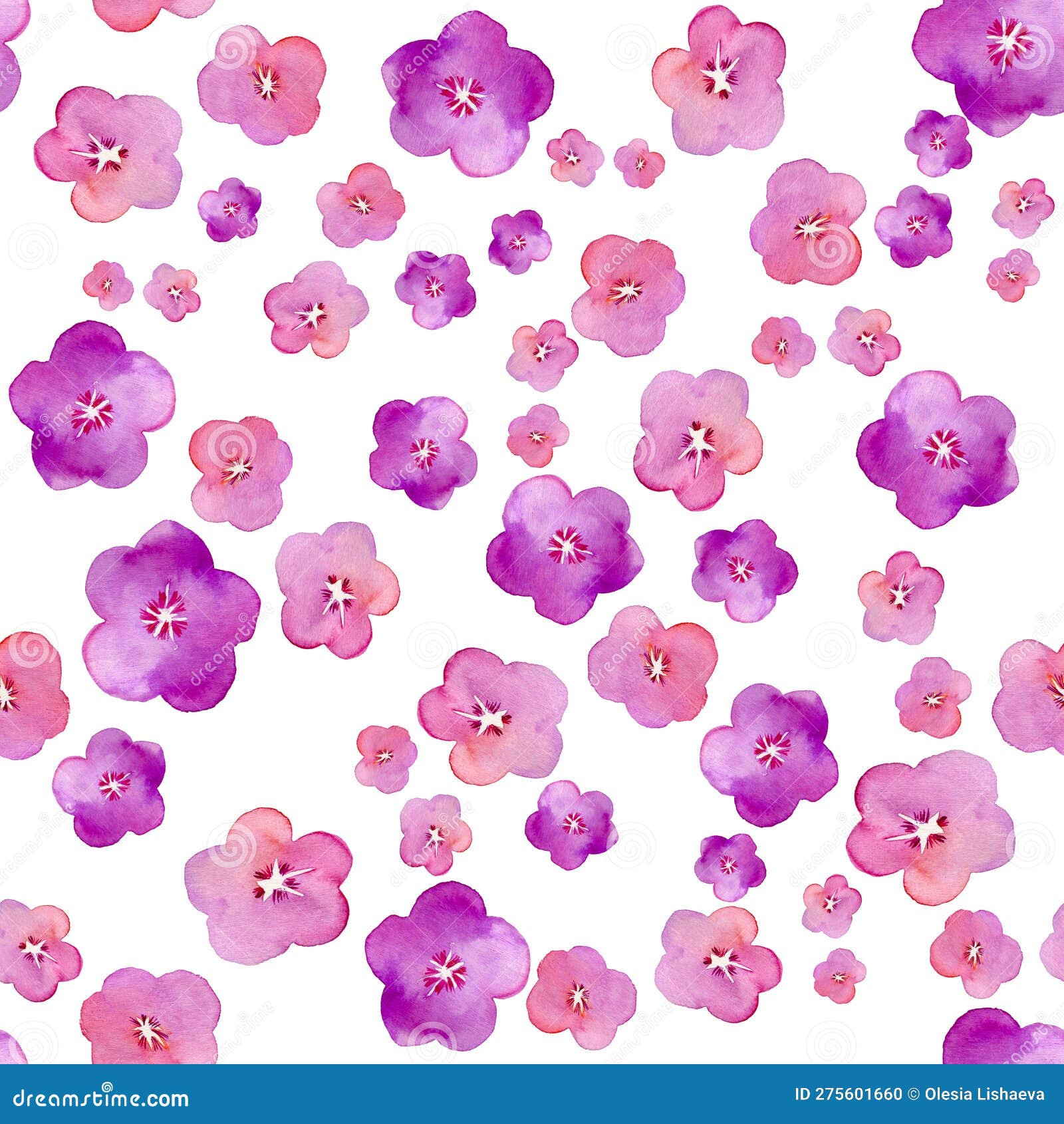 Pink Flowers. Seamless Pattern. Stock Illustration - Illustration of ...