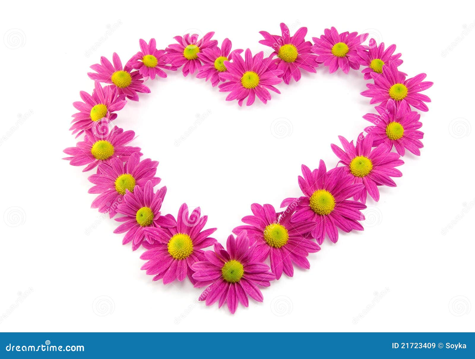 Pink Flowers in a Shape of a Heart Stock Image - Image of emotion ...