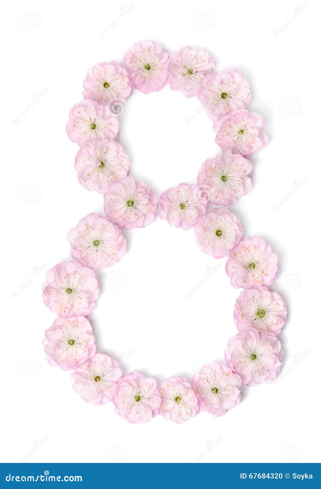 Pink Flowers in Shape of Number Eight Stock Photo - Image of nature ...