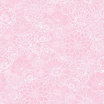 Pink Flowers Texture Vector Pattern. Stock Vector - Illustration of ...