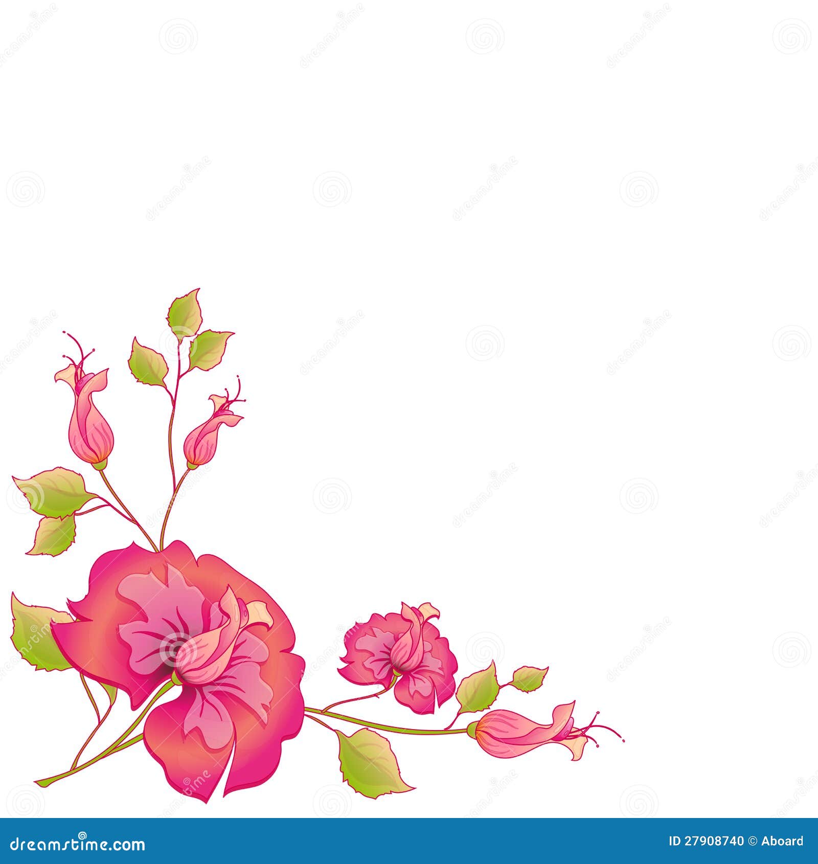 Pink flowers vector stock vector. Illustration of flowers - 27908740