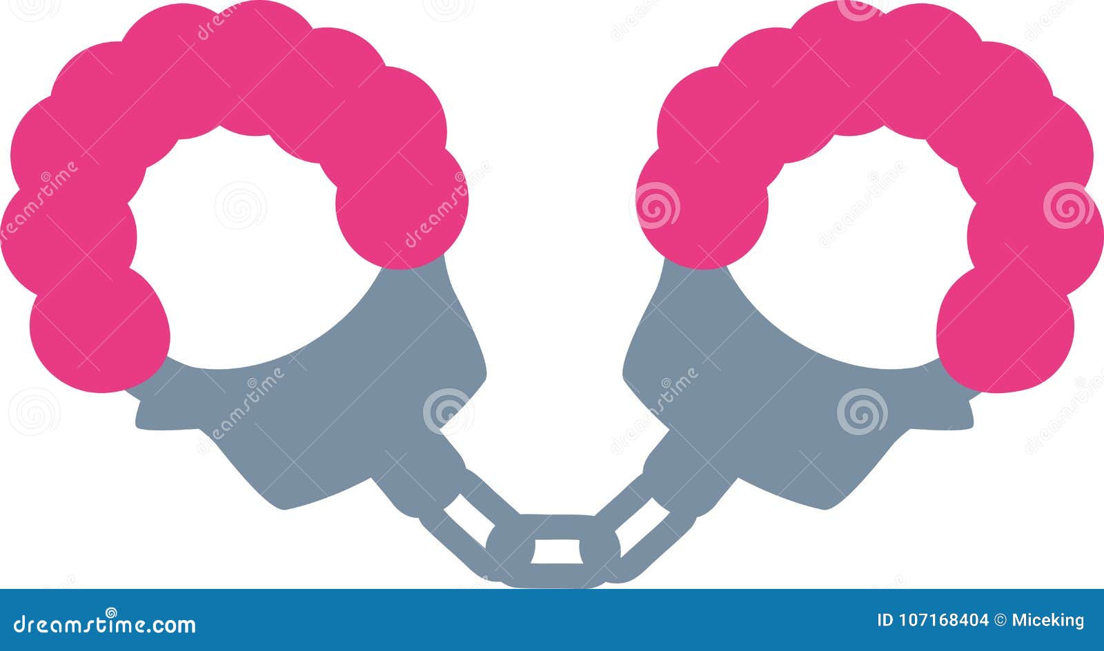 Pink fluffy handcuffs stock vector. Illustration of prisoner - 107168404