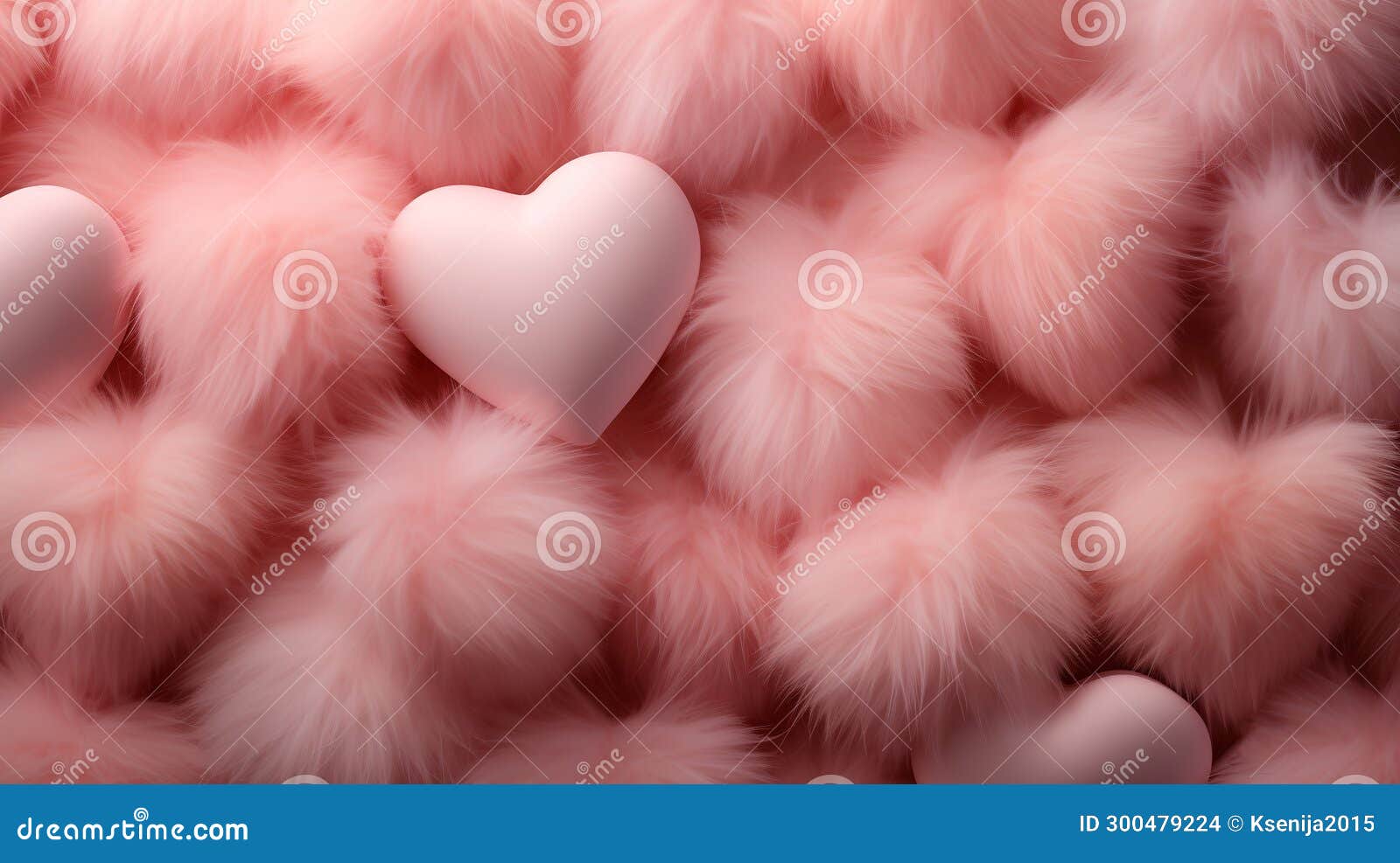 Pink Fluffy Heart on Pink Background. Cute Moder Design Surface, Stock ...