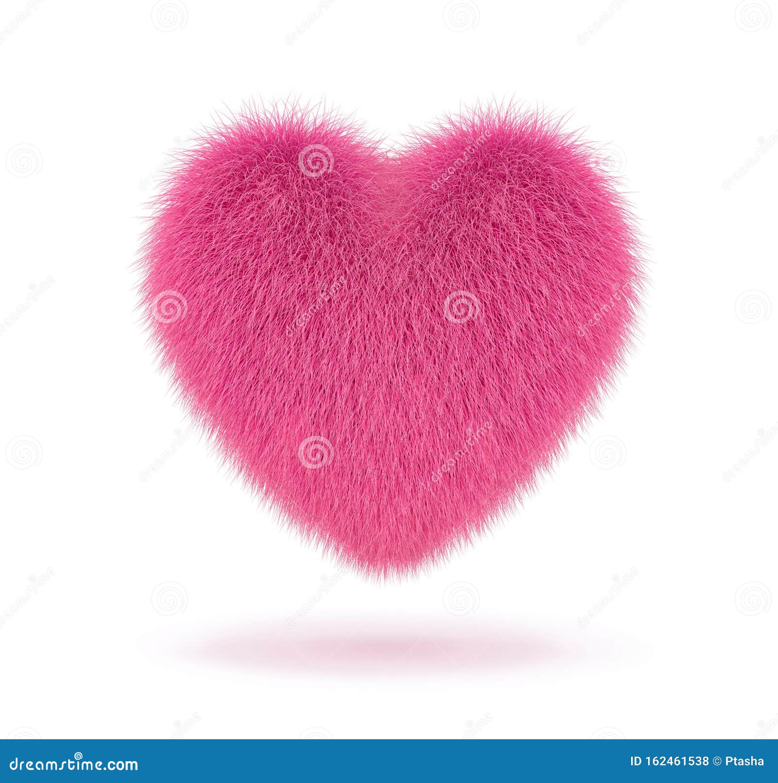 Pink Fluffy Heart Isolated On White Stock Photo | CartoonDealer.com ...