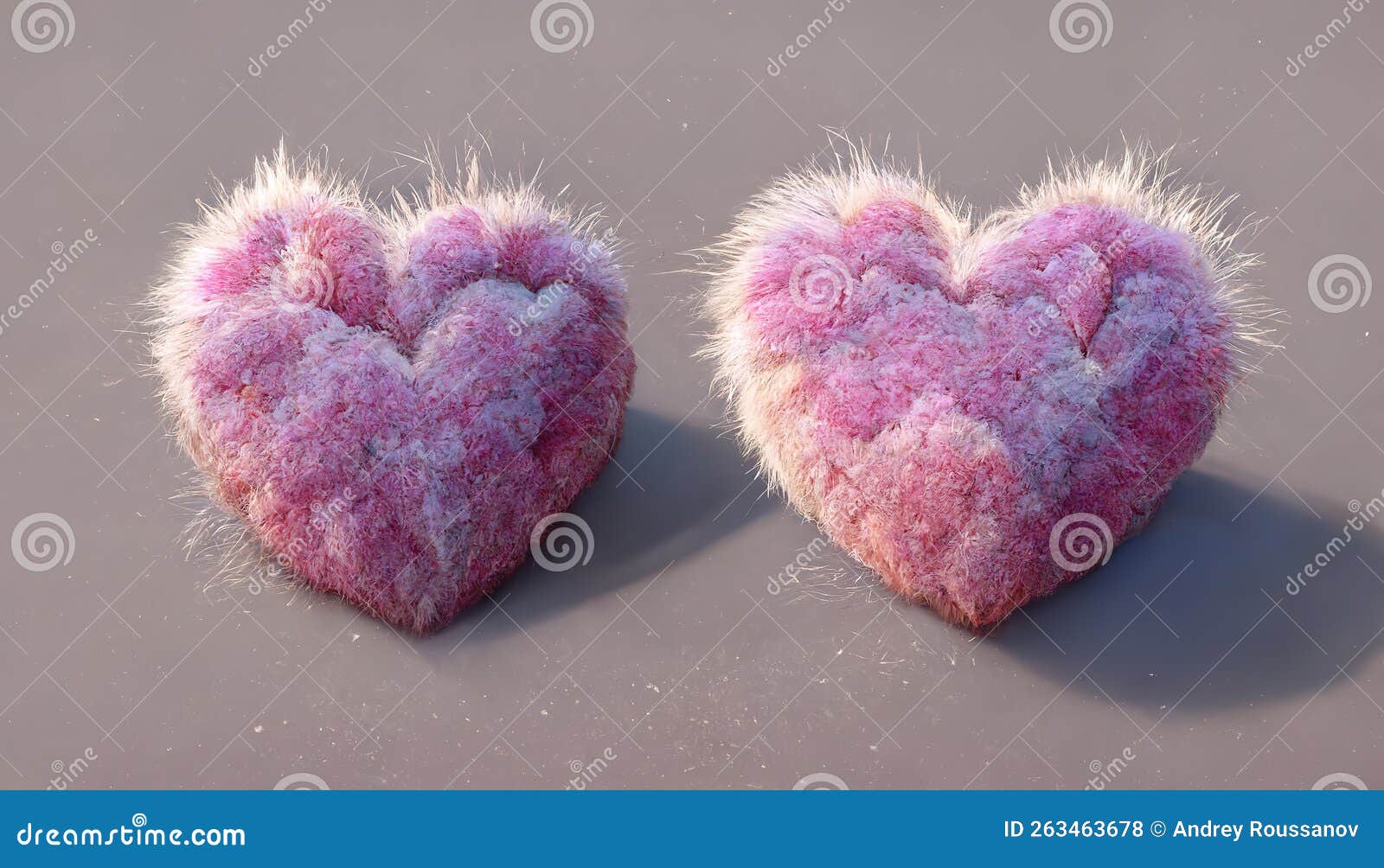 Pink Fluffy Hearts. AI Render Stock Illustration - Illustration of ...
