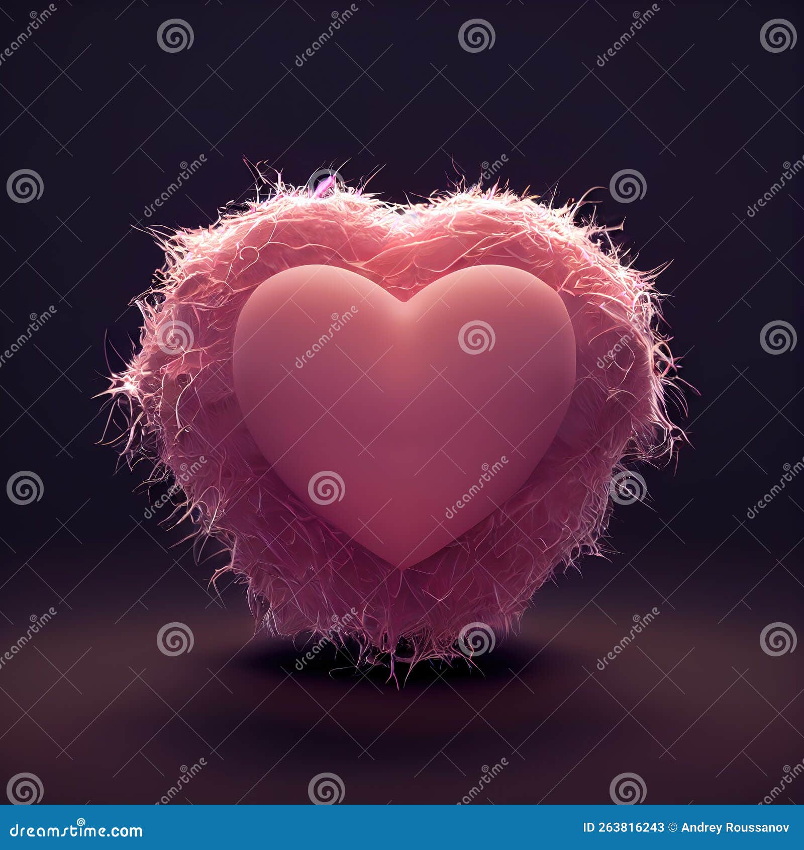 Pink Fluffy Hearts. AI Render Stock Illustration - Illustration of ...