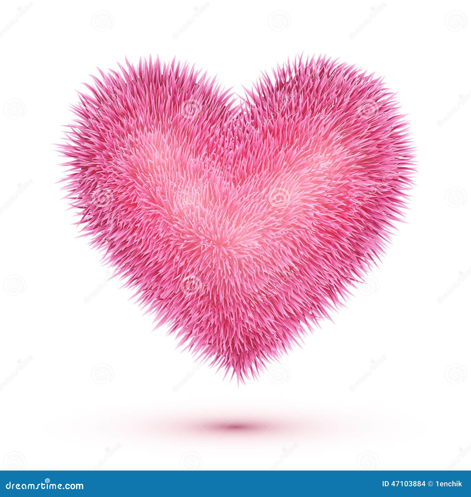 Pink Fluffy Isolated Vector Heart Stock Vector - Illustration of shape ...