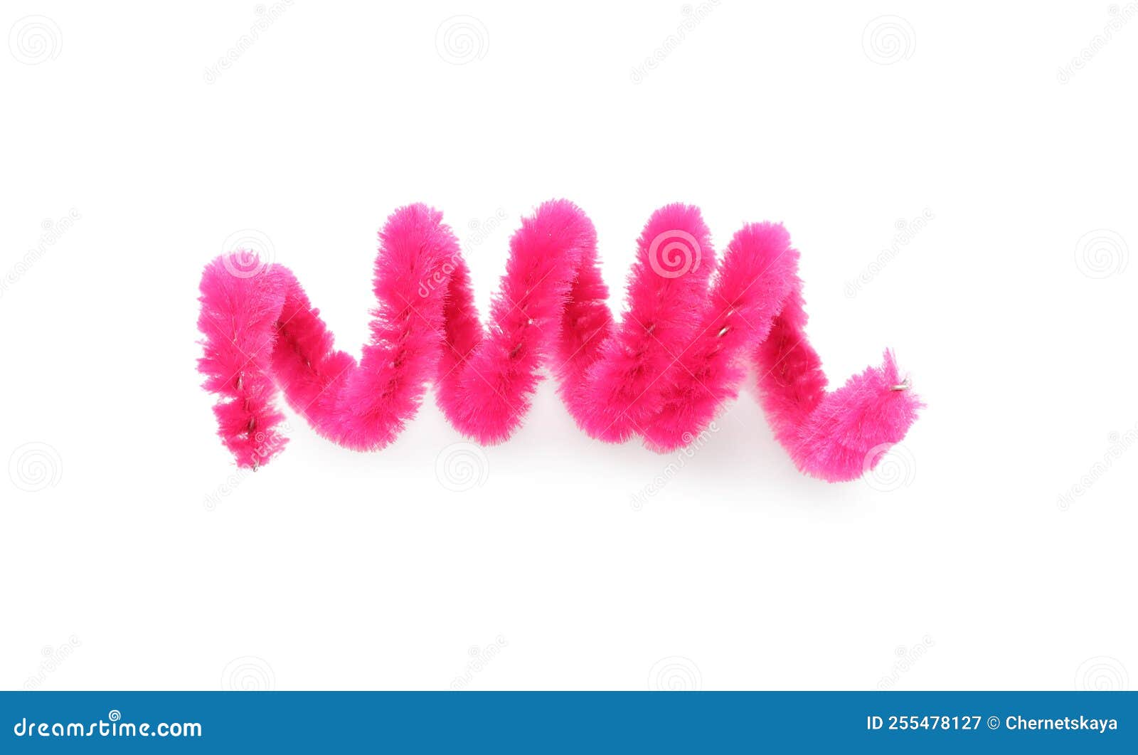 Pink Fluffy Wire Isolated on White, Top View Stock Image - Image of ...