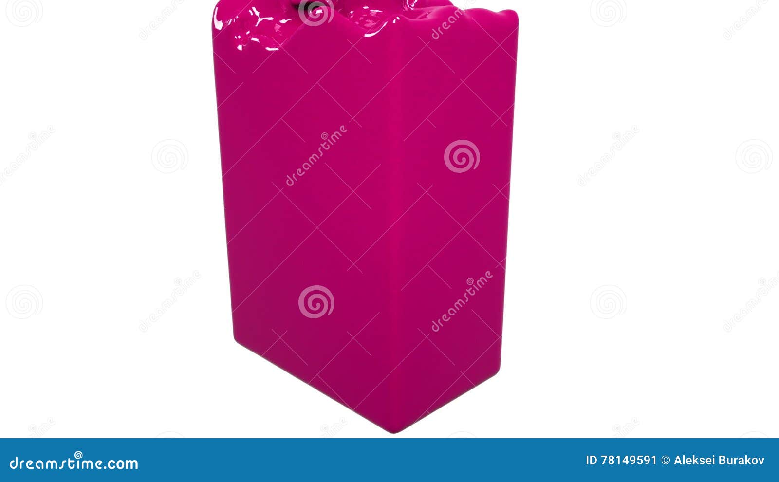 Pink Fluid Fills Up a Rectangular Container. Colored Paint Stock Video ...