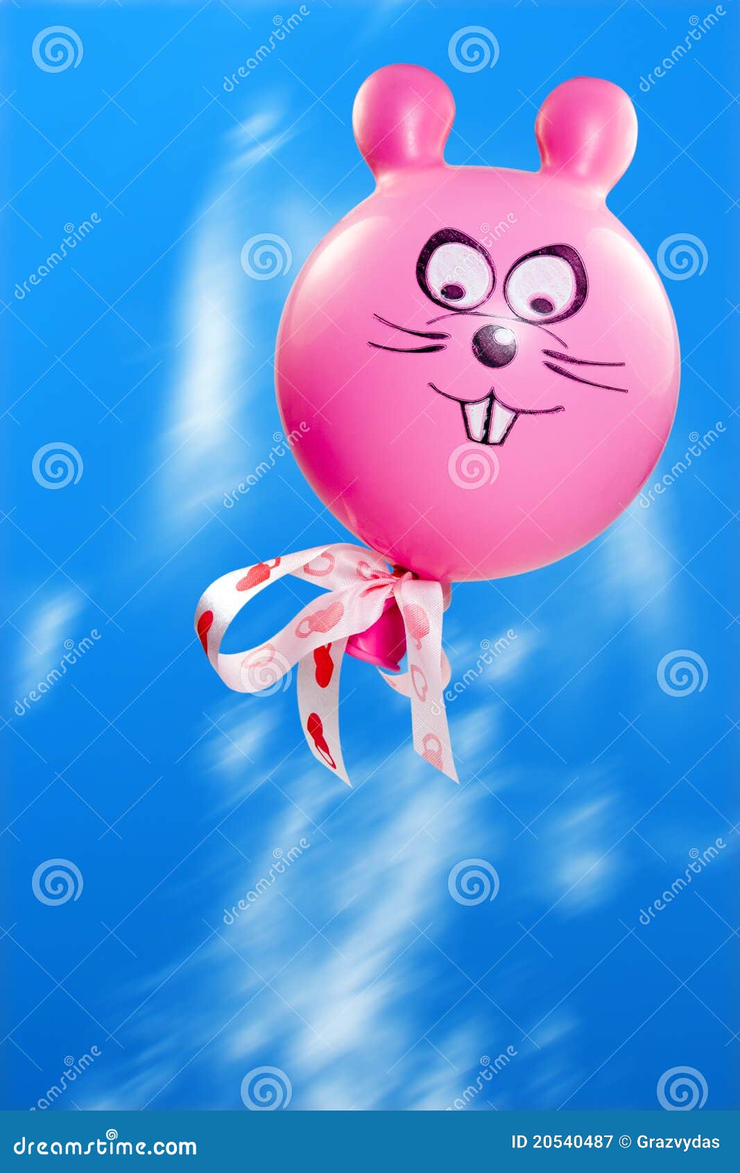 Pink flying bunny balloon stock image. Image of pink - 20540487