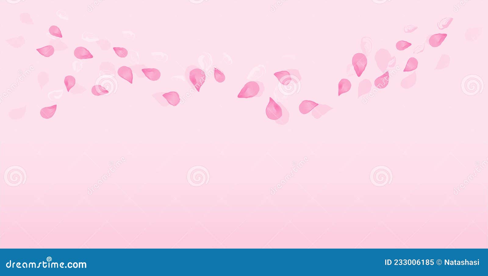 Pink Flying Petals Isolated on Pink Gradient Background. Sakura Roses ...