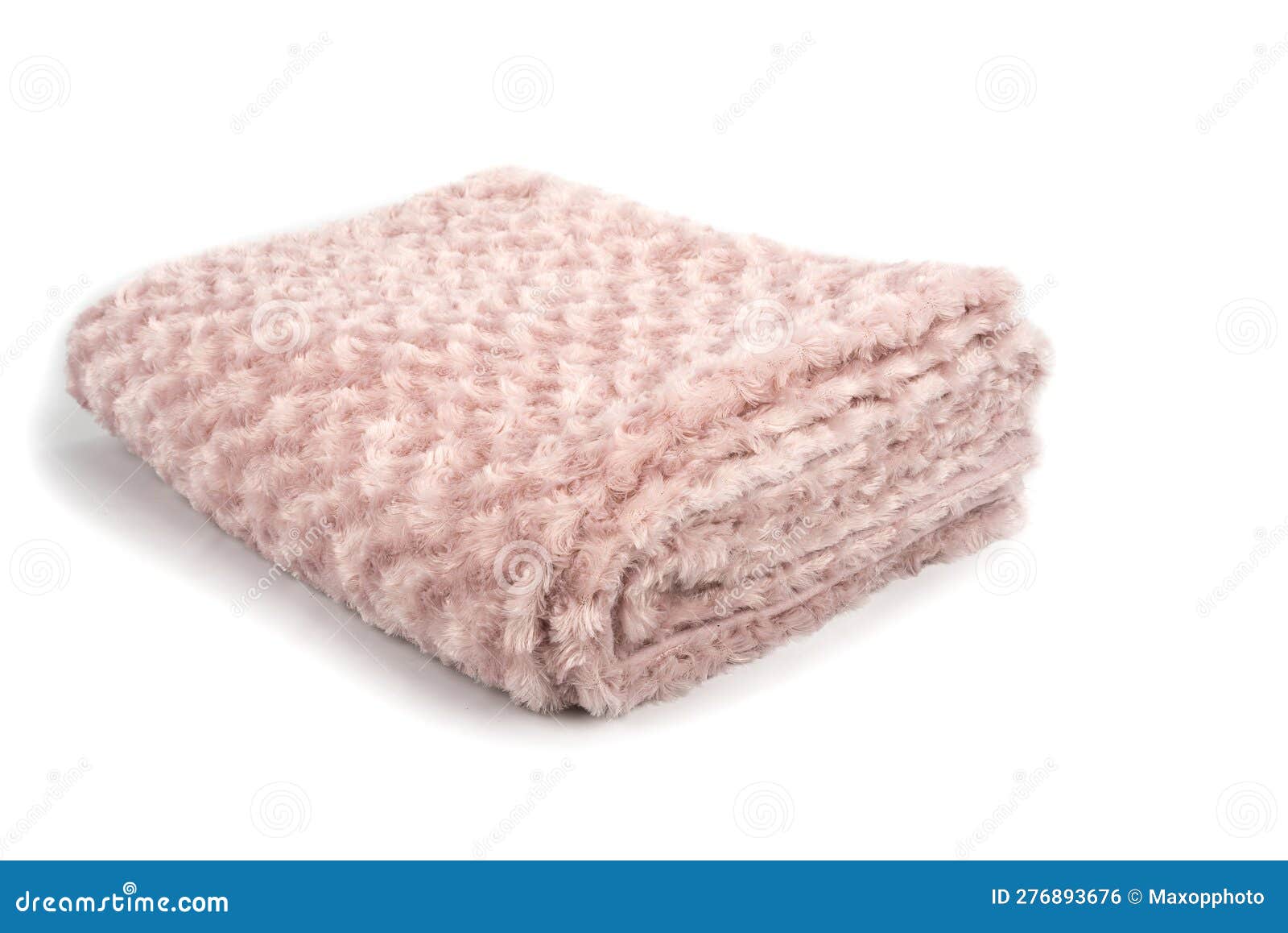 Pink Folded Blanket on a White Background Stock Photo - Image of ...