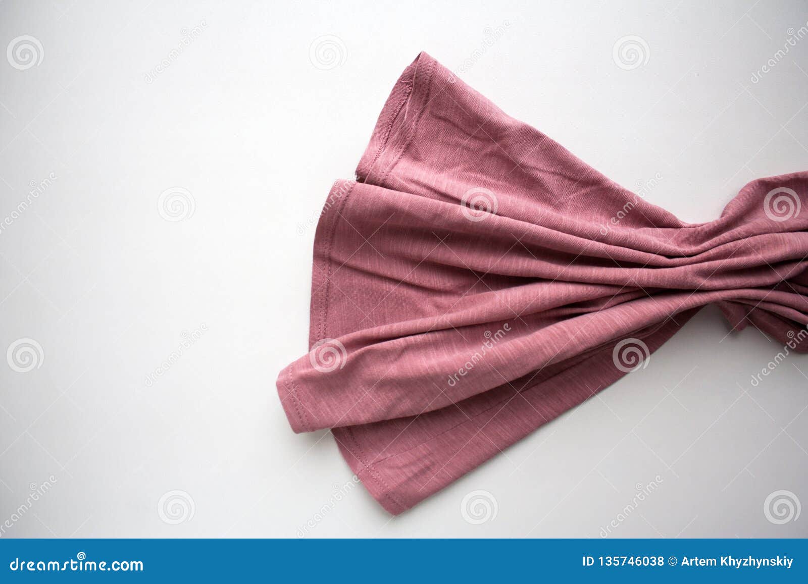 Pink Folded Cotton Textile on White Background Stock Photo - Image of ...