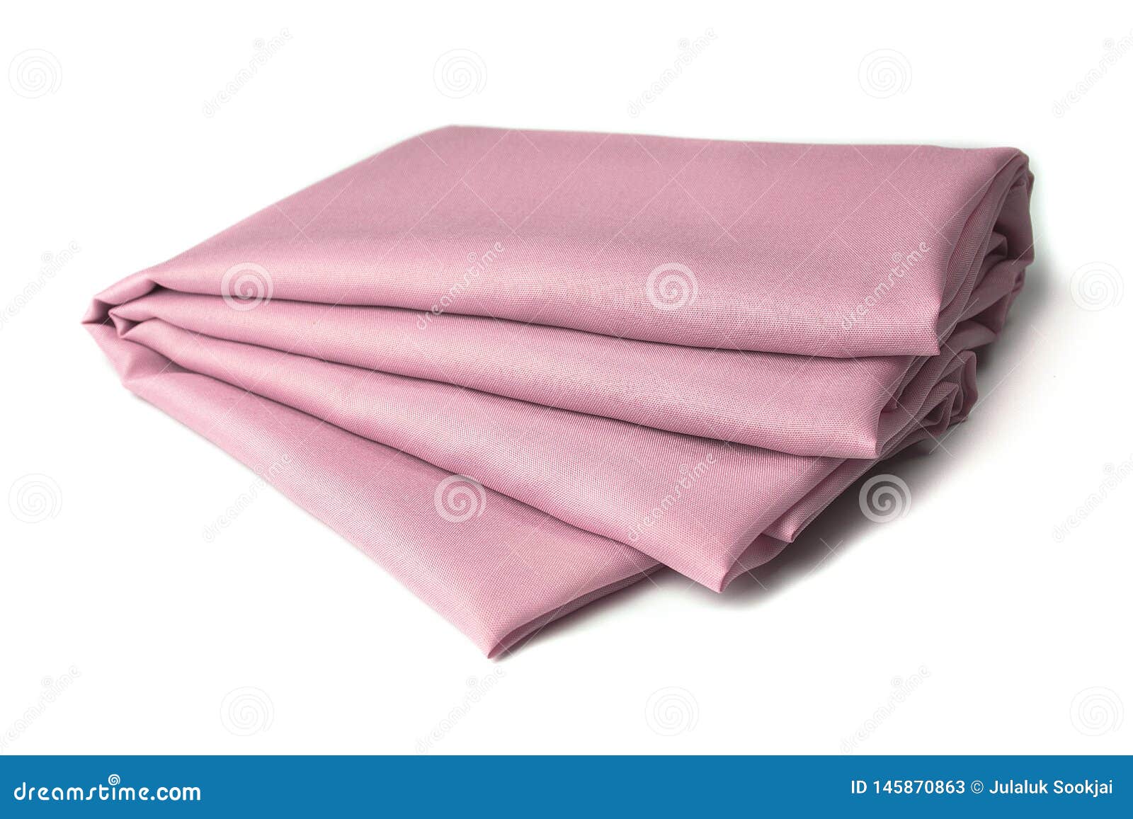 Pink Folded Fabric Isolated Stock Image - Image of kitchen, material ...