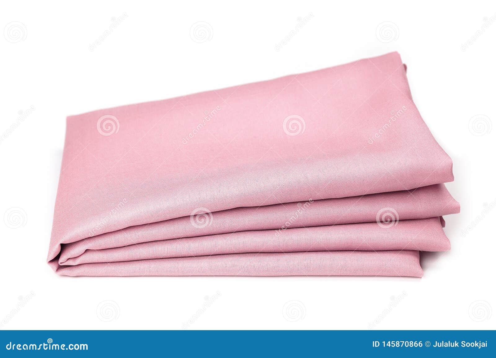 Pink Folded Fabric Isolated Stock Photo - Image of knitwear, folded ...