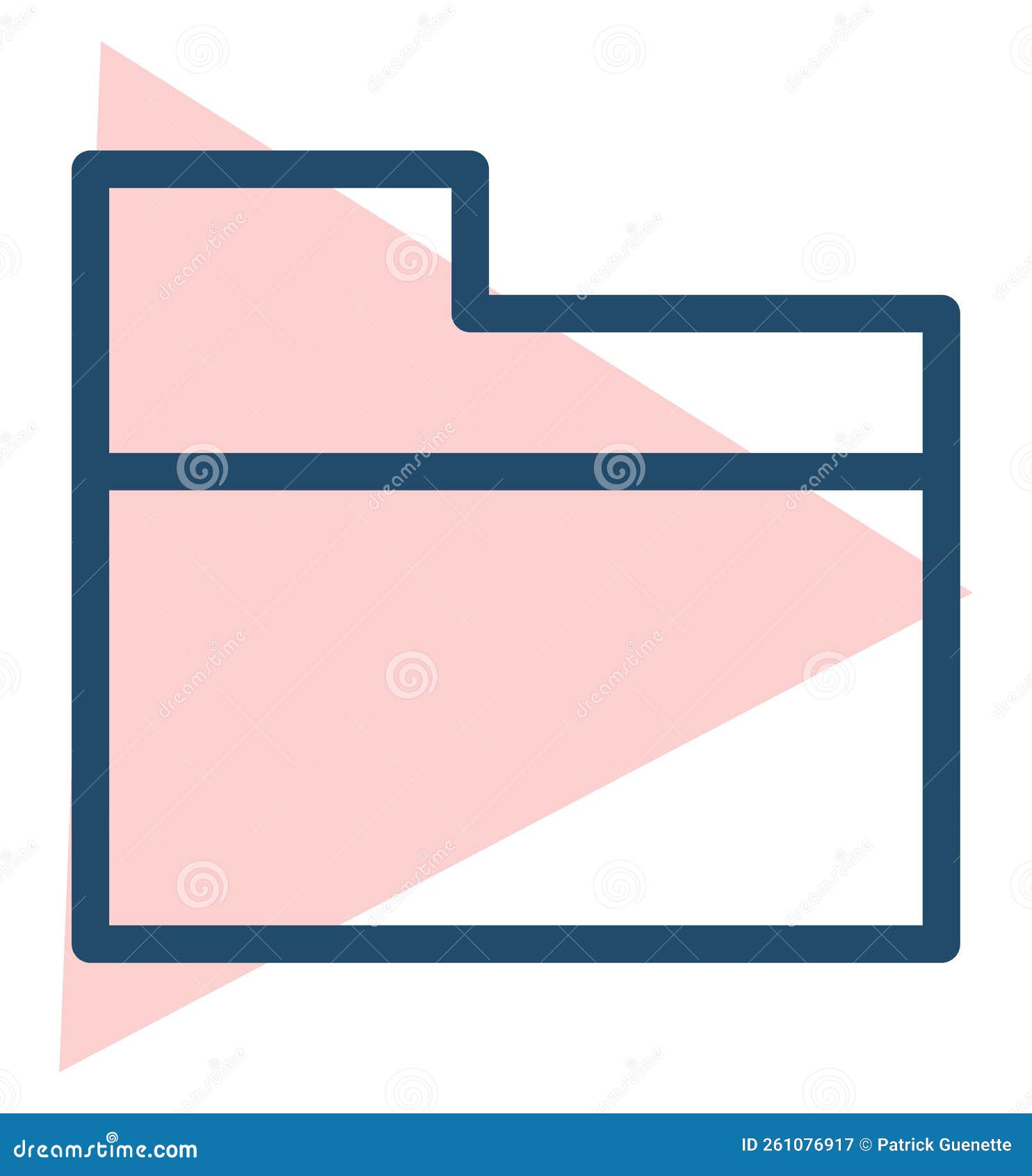 Pink folder, icon stock vector. Illustration of line - 261076917