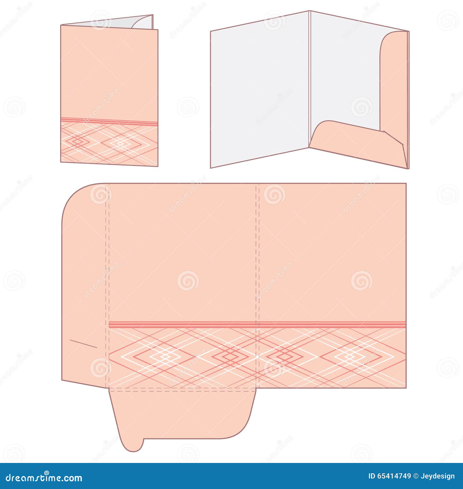Pink Folder Template with Geometric Pattern Stock Vector - Illustration ...