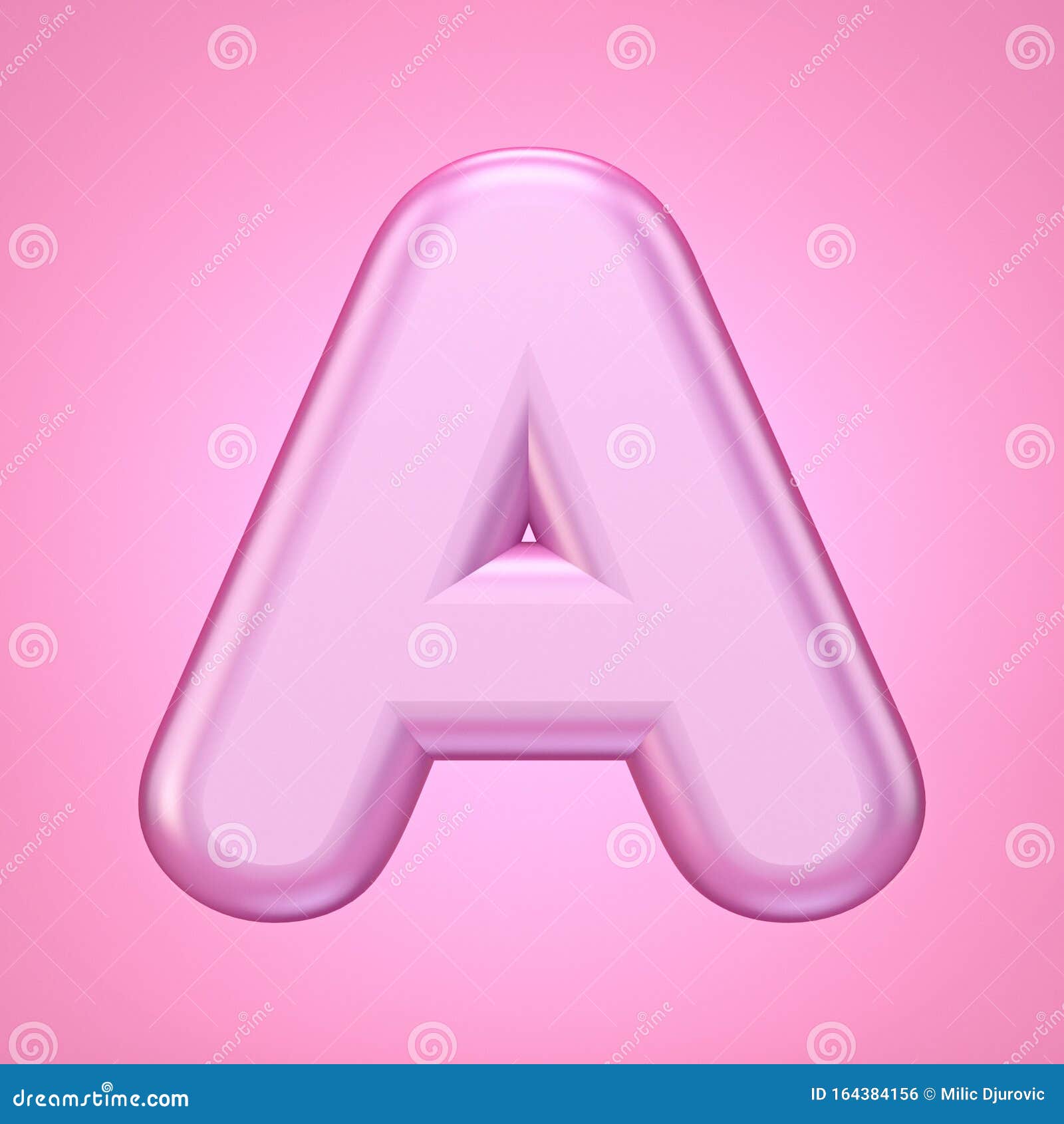Pink font Letter a 3D stock illustration. Illustration of bubble ...