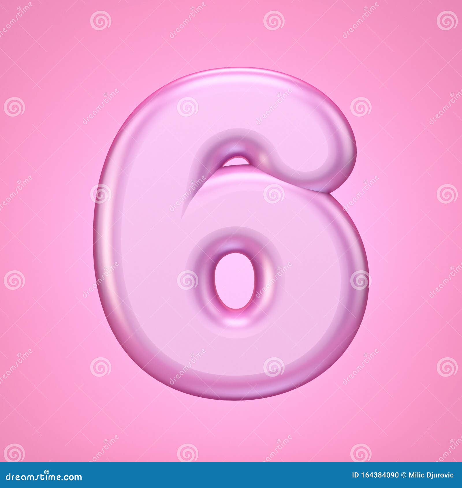Pink font Number 6 SIX 3D stock illustration. Illustration of font ...