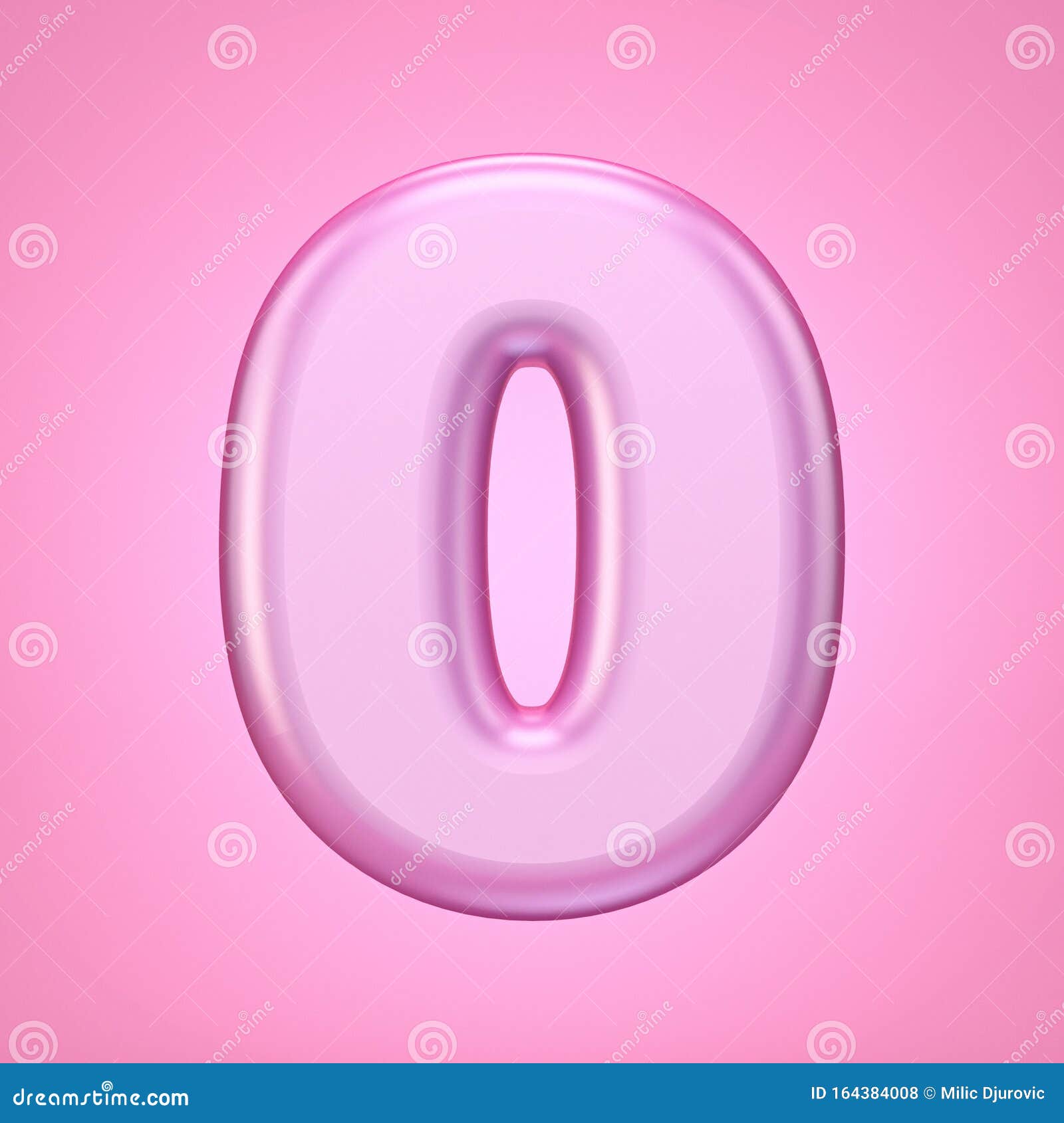Pink font Number 0 ZERO 3D stock illustration. Illustration of bubbly ...