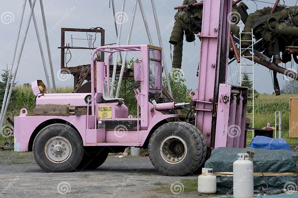 Pink Forklift editorial photo. Image of manufacturing - 21493431
