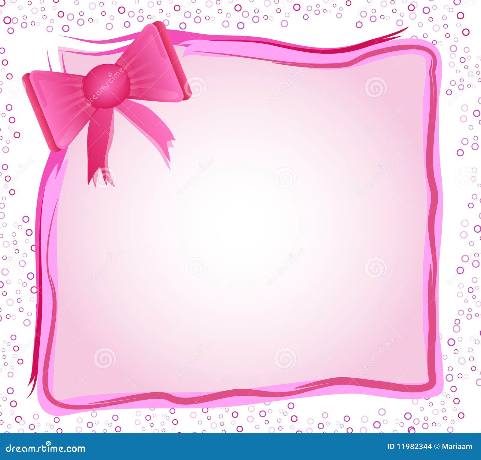 Pink frame with bow stock illustration. Illustration of ornament - 11982344